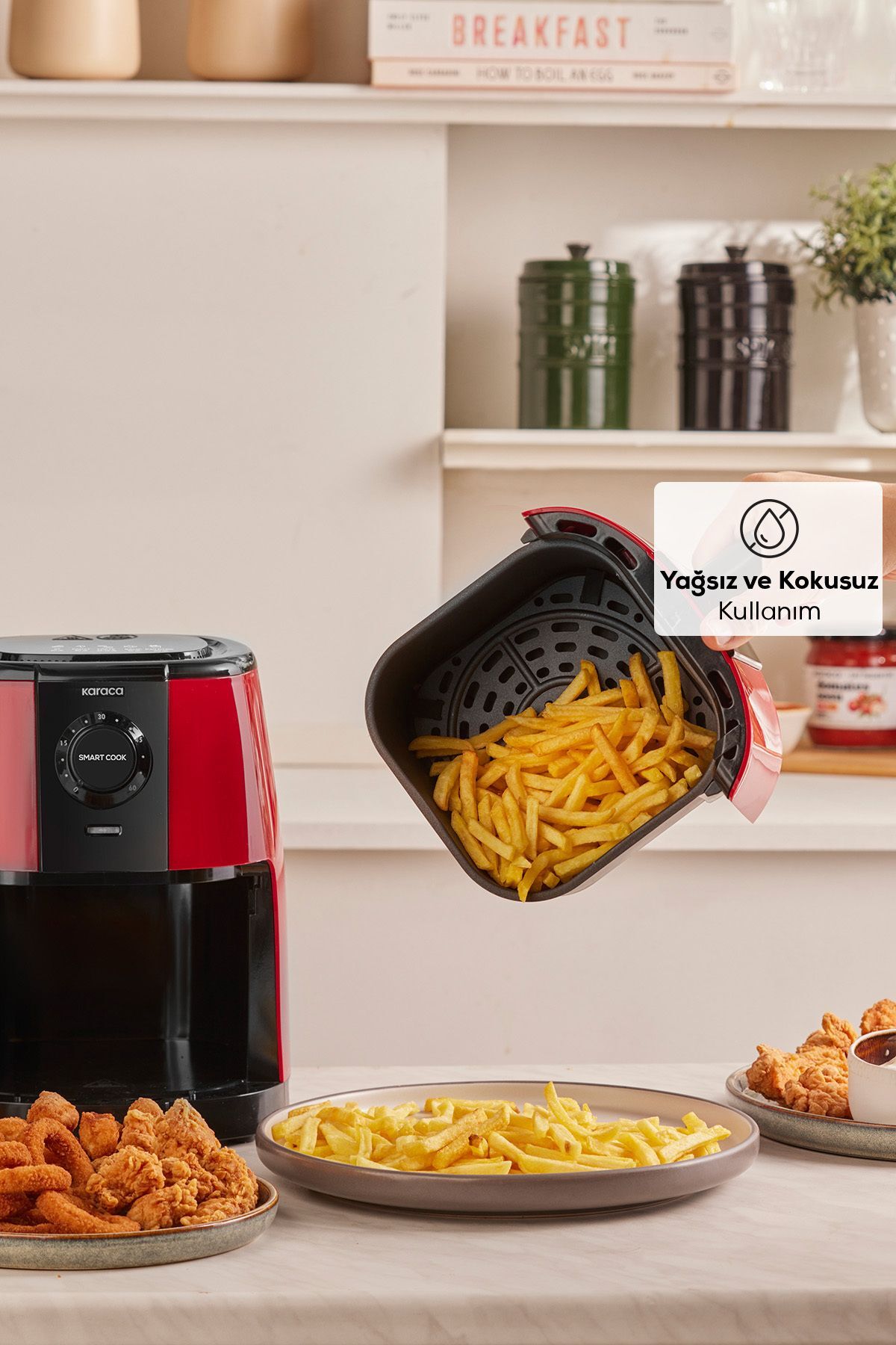Karaca Smart Cook 60 Dakikaya Kadar Zaman Ayarlı Compact Airfryer Ruby ...