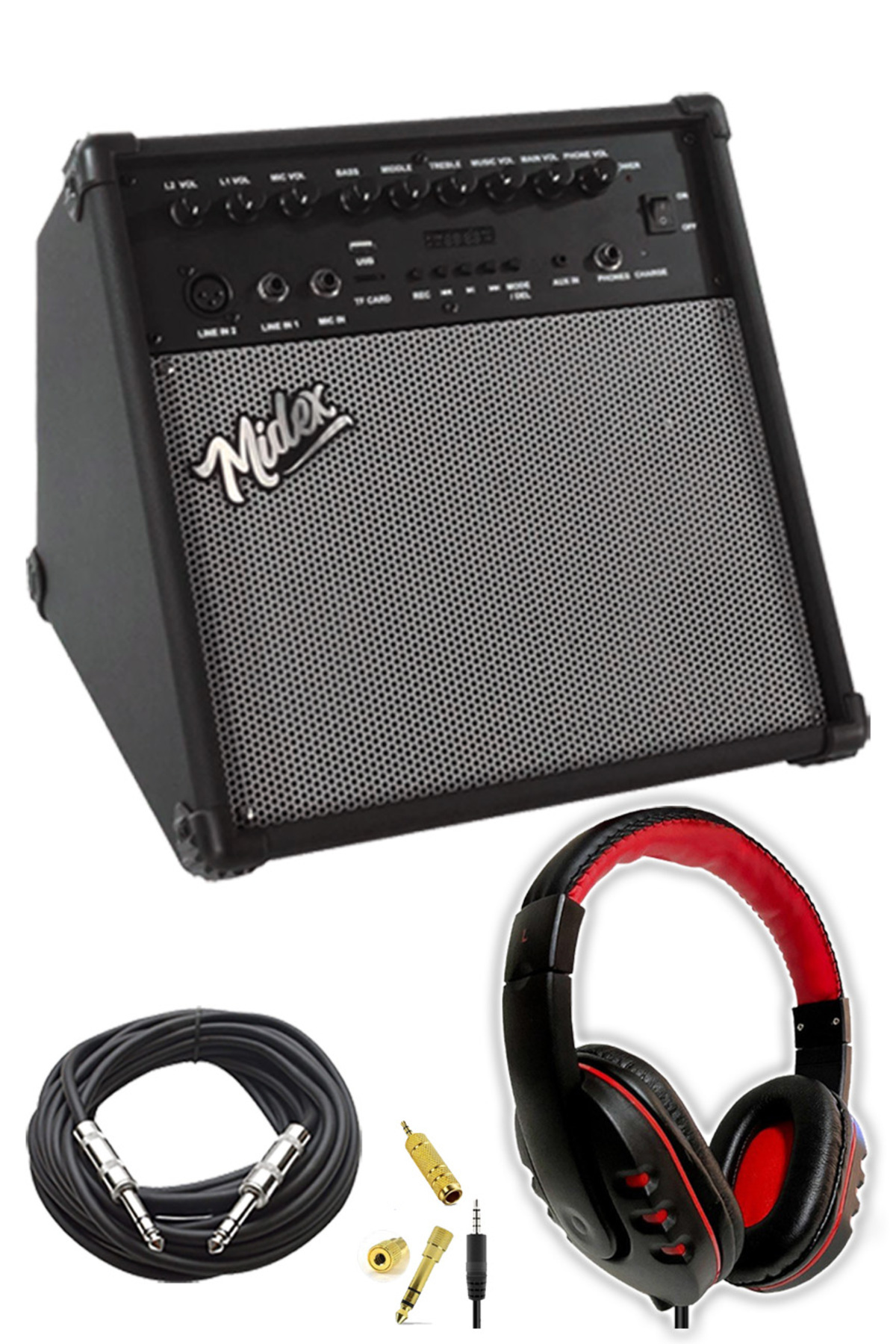 Midex MD-70-HD Şarjlı Dijital Davul Elektronik 70 WATT Bateri Amfi Seti ...