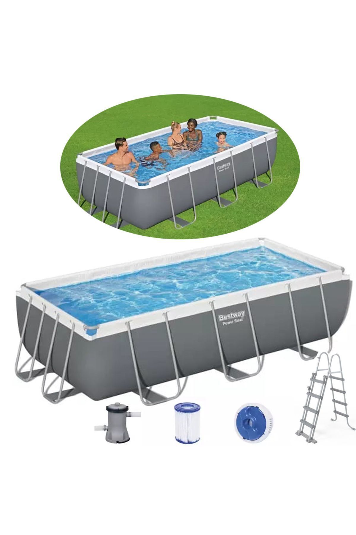 Bestway 56441 Büyük Prefabrik Aile Havuzu 404x201x100cm Merdiven Filtre ...