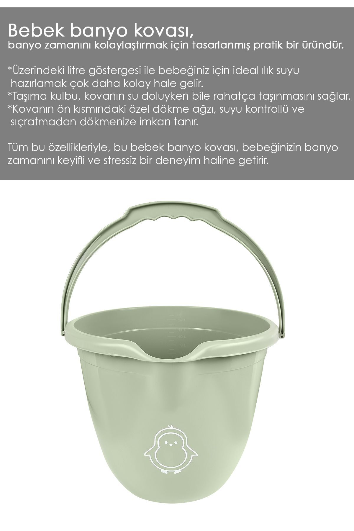 Meleni Baby 3'lü Bebek Banyo Seti - Vakum Tabanlı Yıkama Aparatı - Banyo Su Kovası - Maşrapa ...