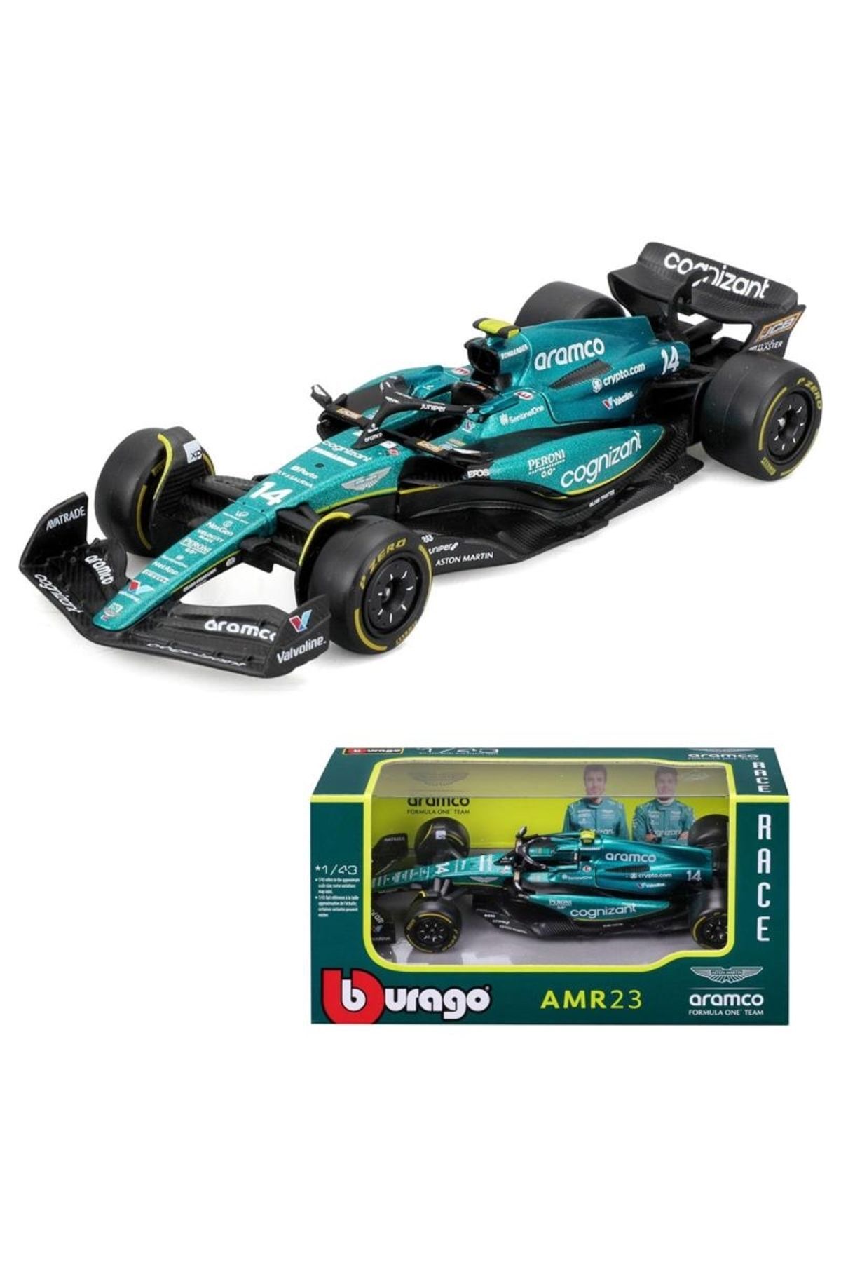 Burago Formula 1 Aston Martin F1 AMR23 Fernando Alonso 1/43 Diecast ...