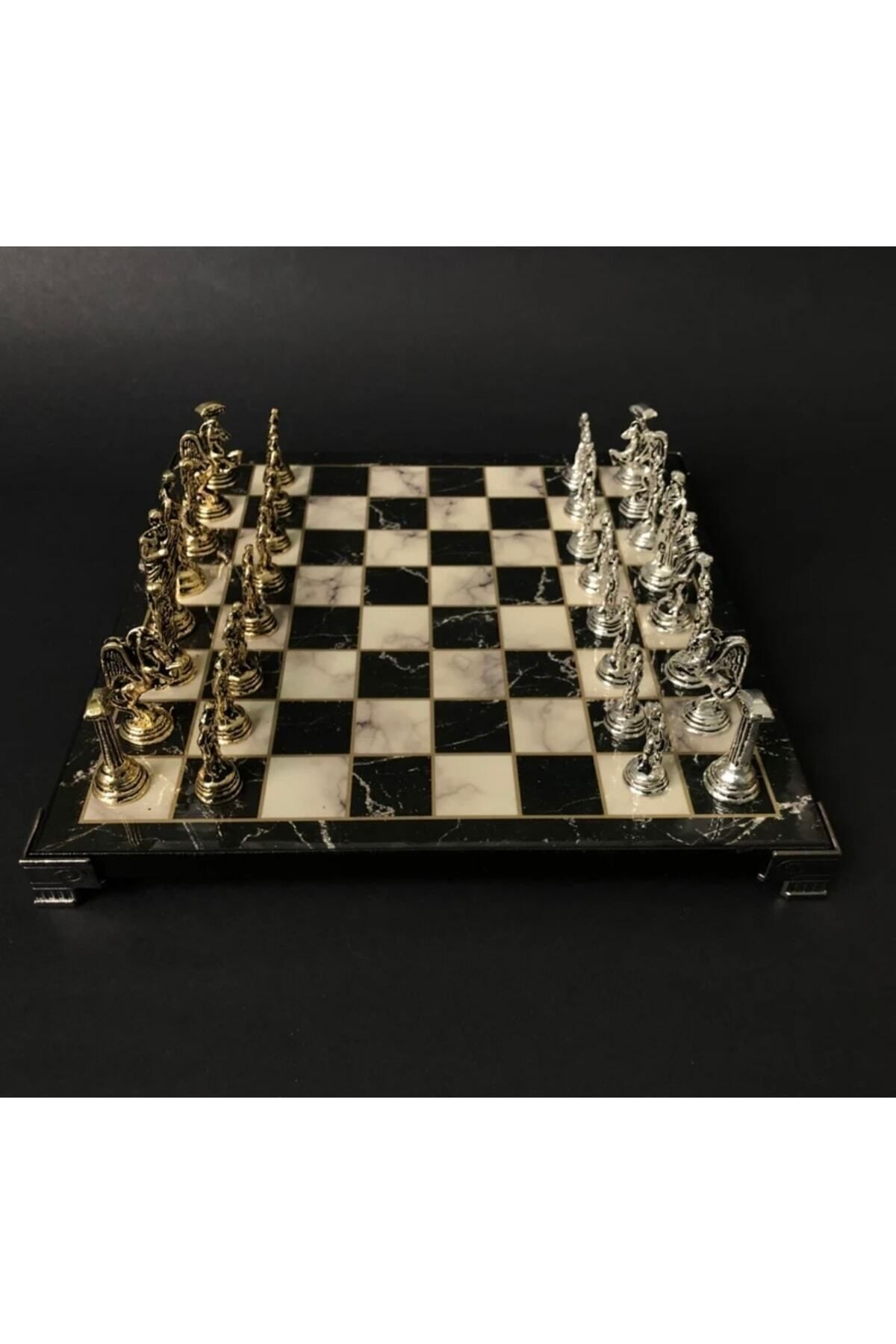 Devrizaman Roman Figured Cast Stone Footed Chess Set - Trendyol