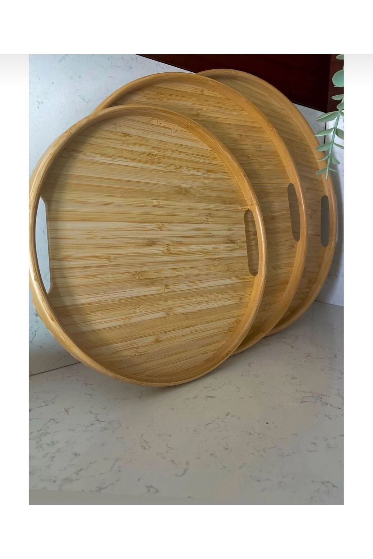 Lem Scandinavian Bamboo Tray Set of 3 - Oval Tray, Presentation Tray ...