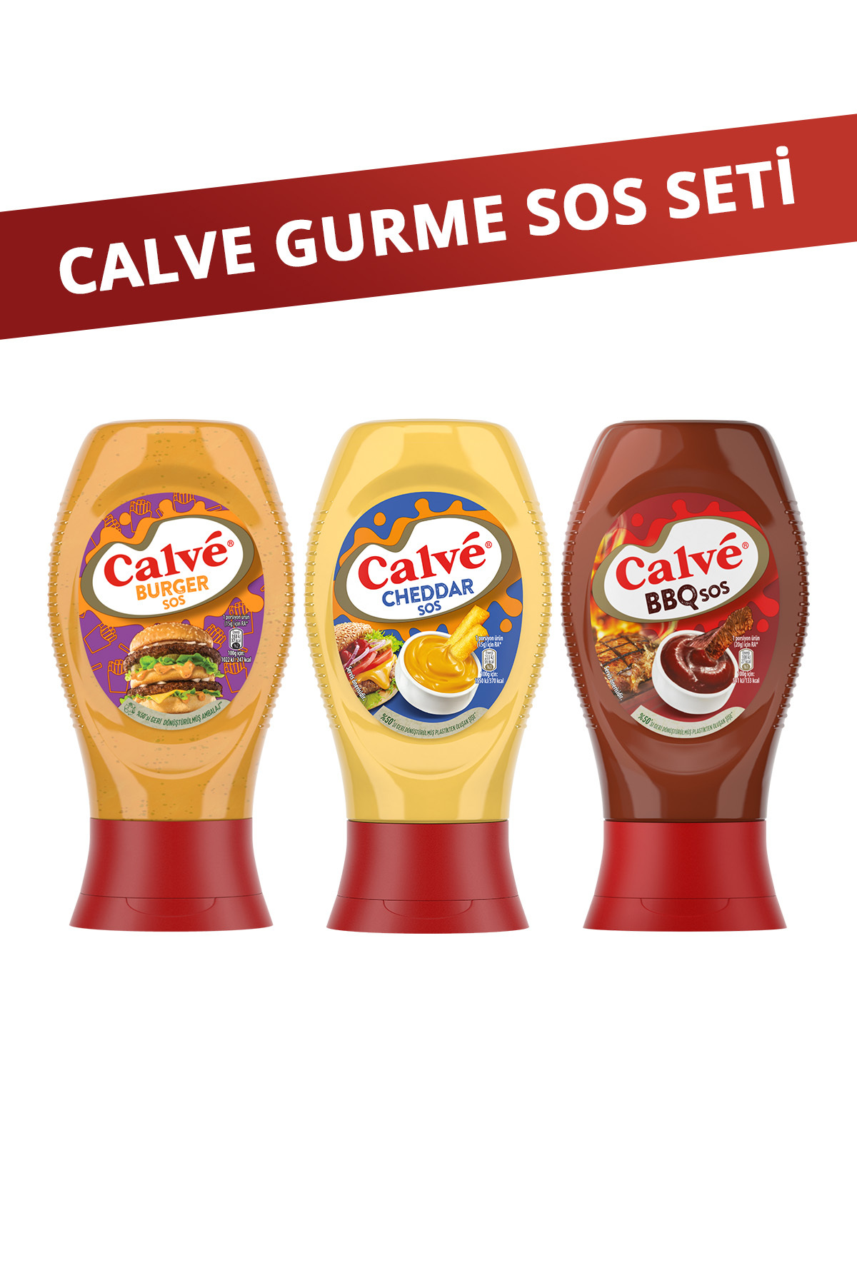 Calve BBQ Sos 290g + Cheddar Sos 240g + Burger Sos 245g - Fiyatı, Yorumları
