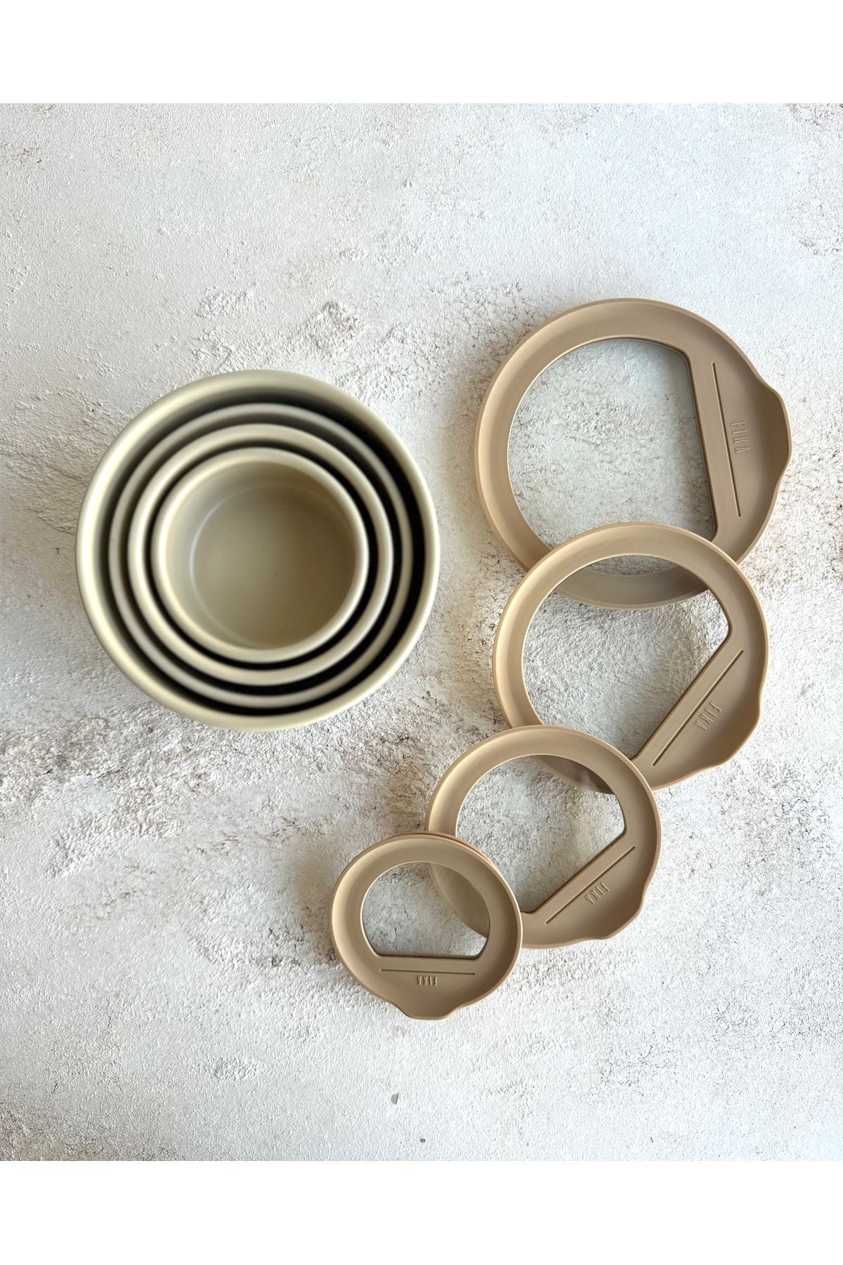 NEOFLAM Fika One 4 Piece Natural Ceramic Kitchen Storage Set - Dark ...
