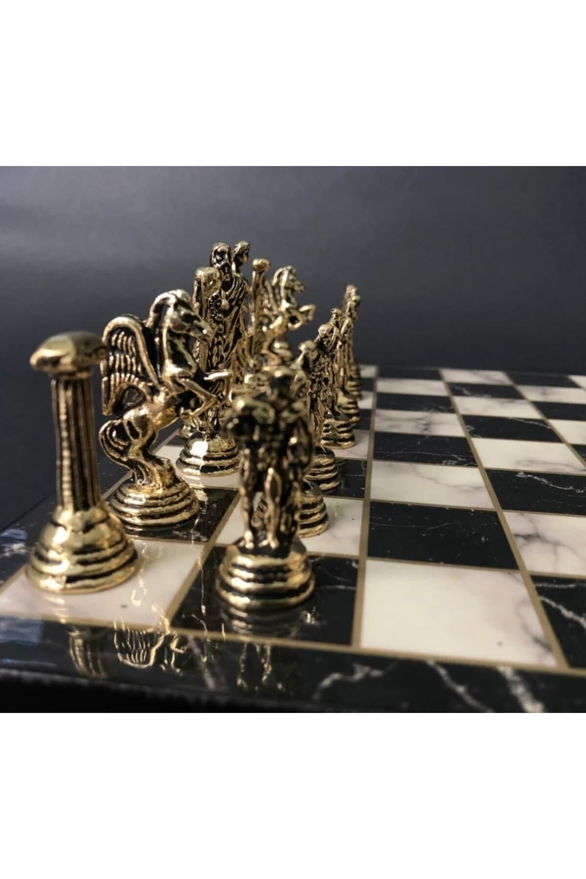 Devrizaman Roman Figured Cast Stone Footed Chess Set - Trendyol