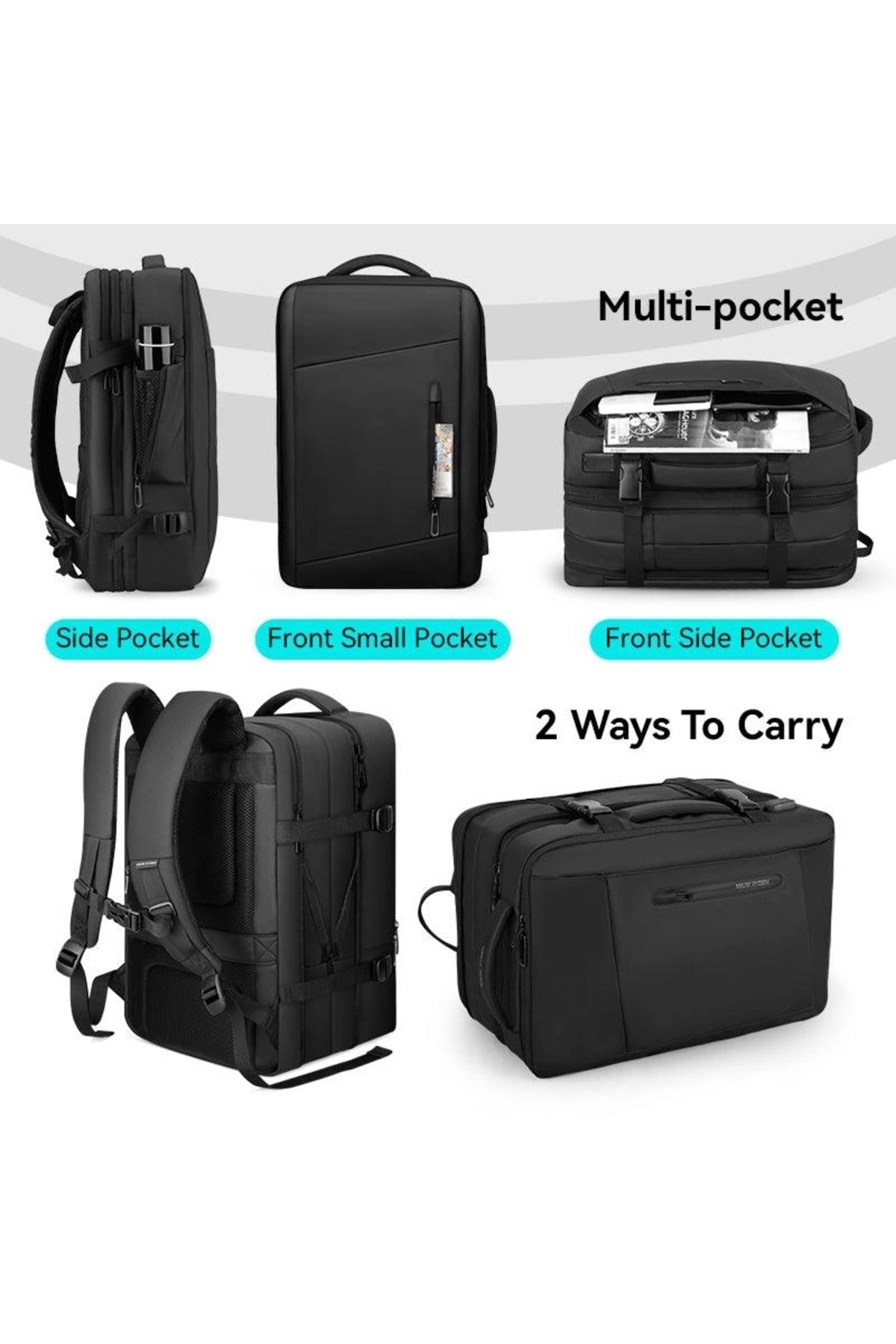 Mark Ryden Expandos Laptop Sırt Çantası Genişletilebilir Iç Hacim Şarj ...