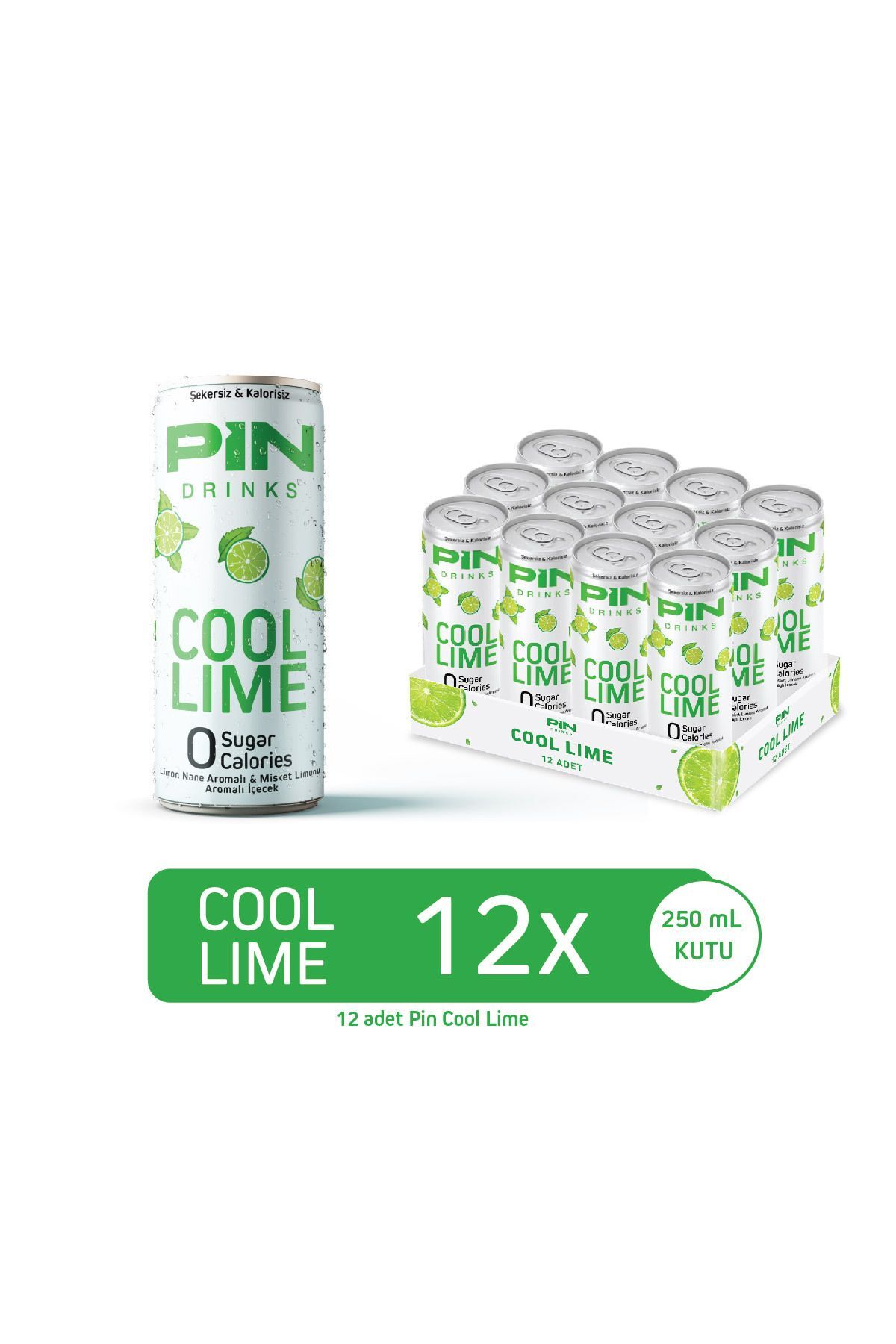 Pin Cool Lime - Şekersiz & Kalorisiz 250 ml X 12 Adet 304893 Ice Tea ...