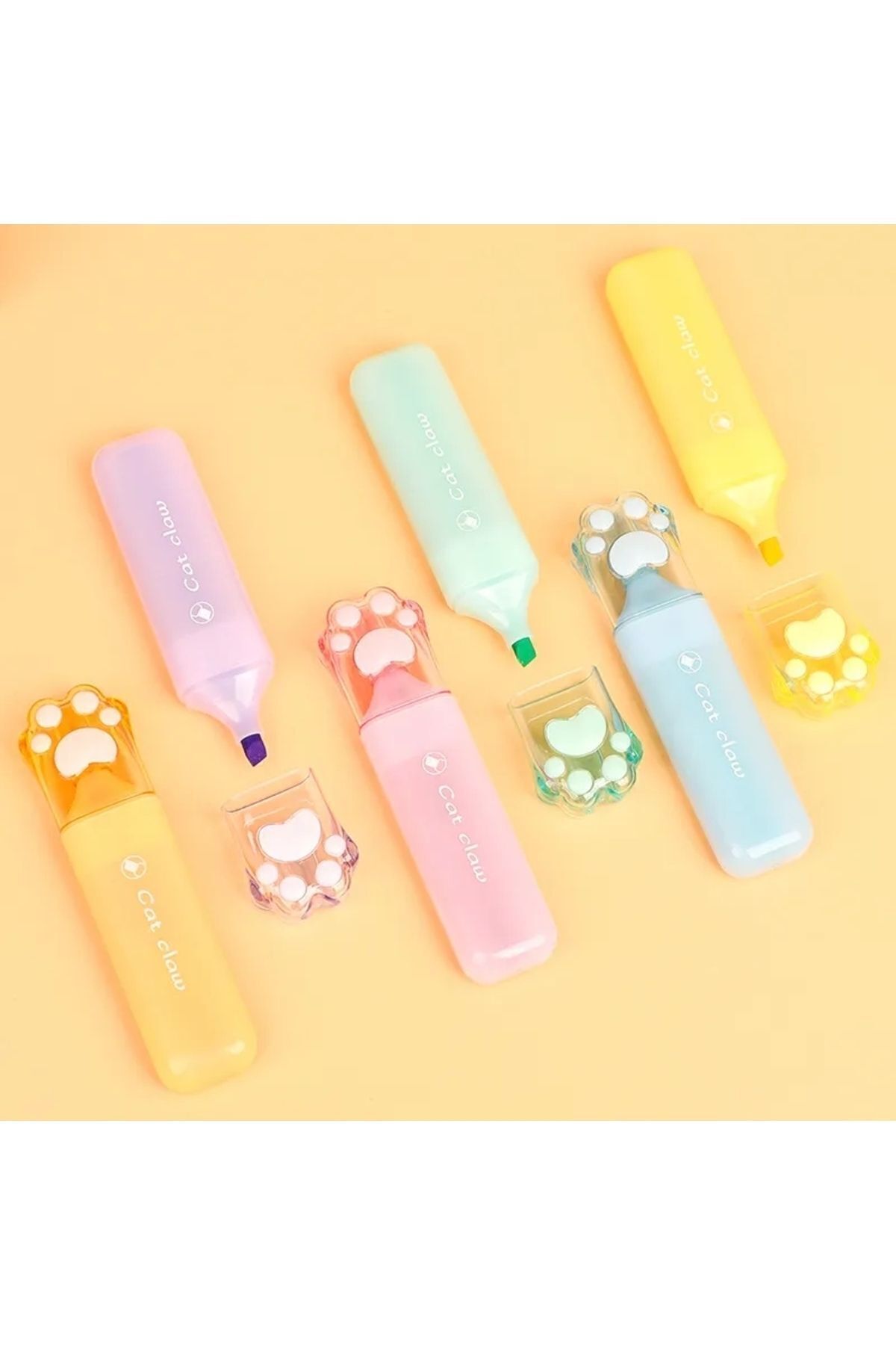 Kawaii Patili Pastel 6'lı Fosforlu Kalem Seti - Fiyatı, Yorumları
