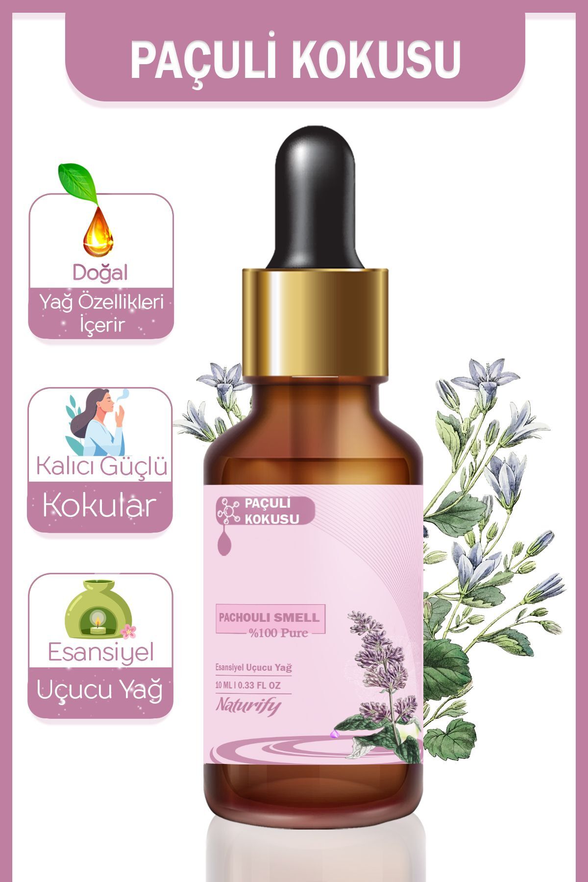 Naturify Paçuli Esansiyel Buhurdanlık Difüzör:Aromatik Buhur Yağı Oda ...