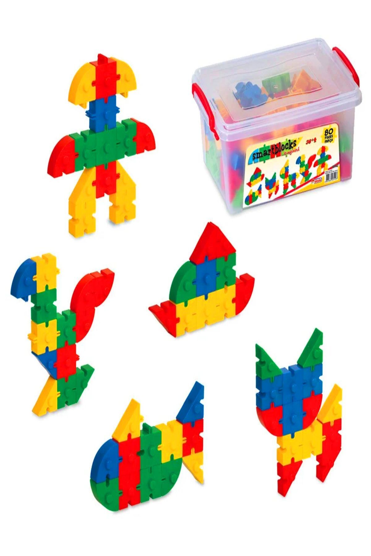 AVDA Smart Box Blok Puzzle Inşa Lego Yapı Bloklar Kova 80 Parça Fiyatı ...