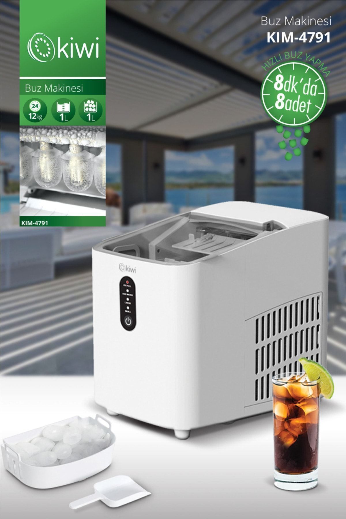 Kiwi kim 4791 Buz Yapma Makinesi 12kğ - Fiyatı, Yorumları
