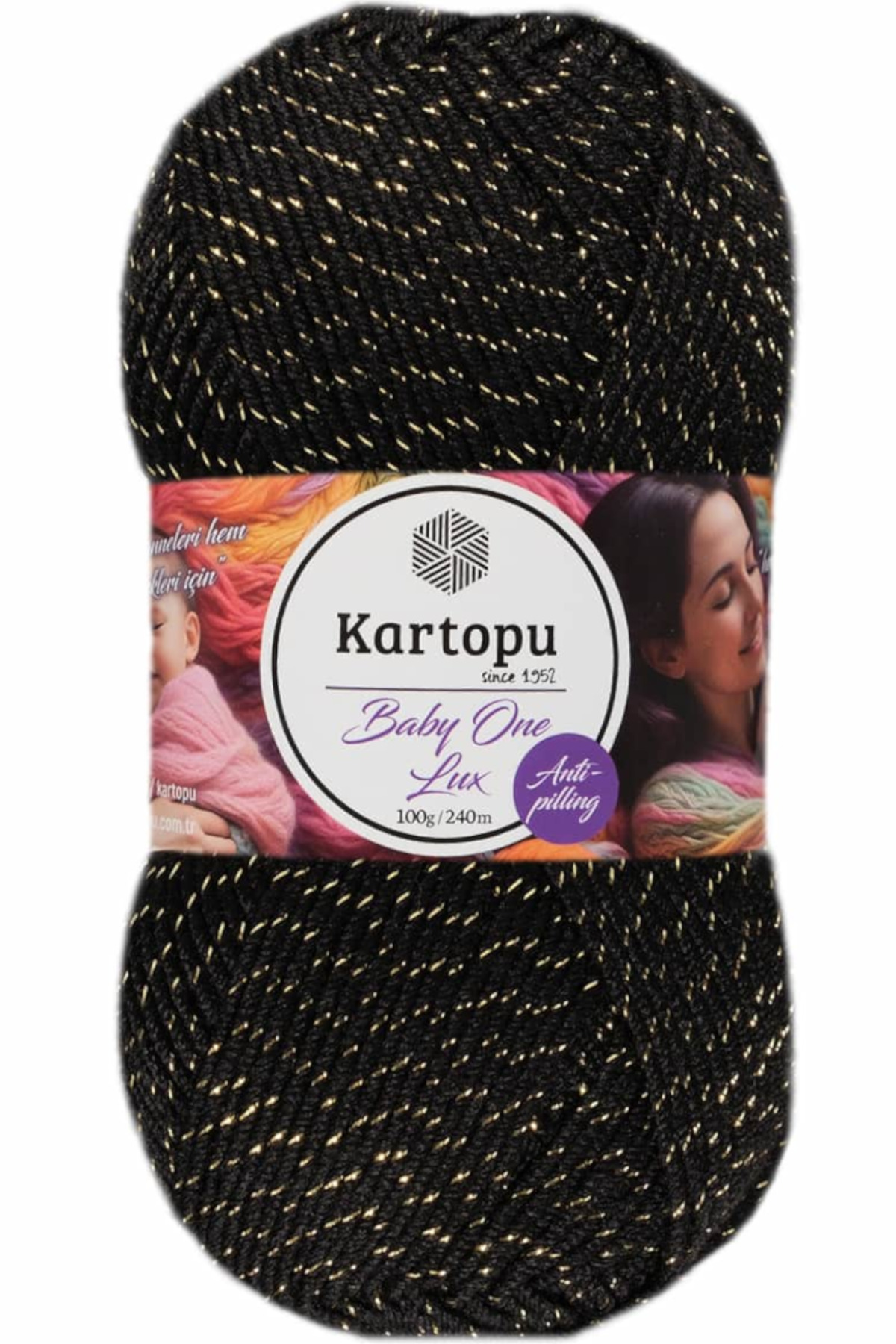 Kartopu Baby One Lux Tüylenmeyen Simli Yün Altın Simli Siyah K940-AL ...
