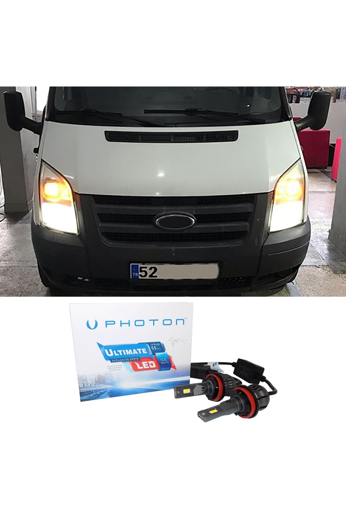 Photon Ford Transit Led Xenon Uzun + Kısa Far Ampulü H4 Ultimate 9500 ...