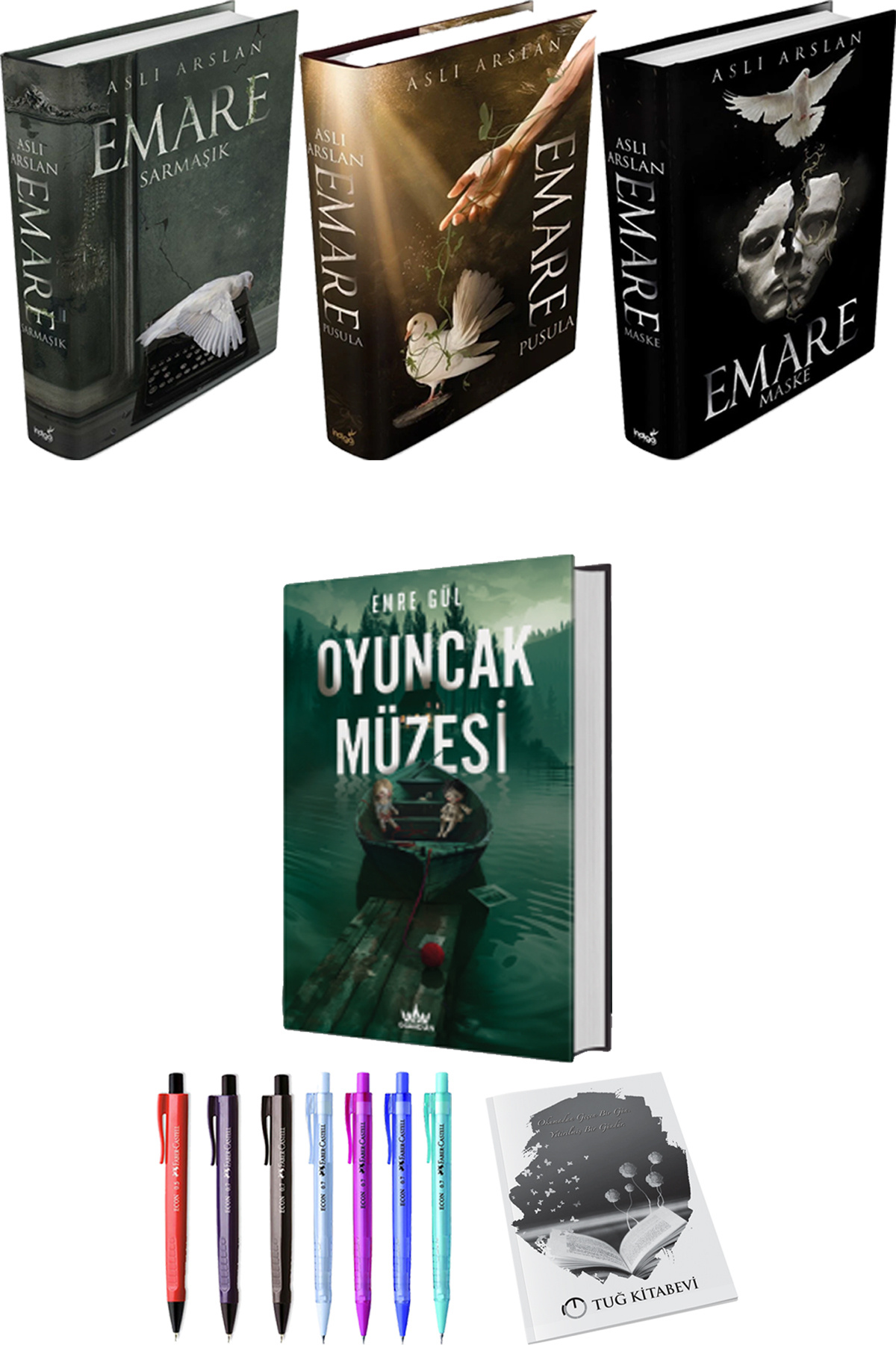 İndigo Kitap Emare Sarmaşık Pusula Maske Ciltli ve Oyuncak Müzesi 1 Ciltli Emre Gül + Hediyeli ...
