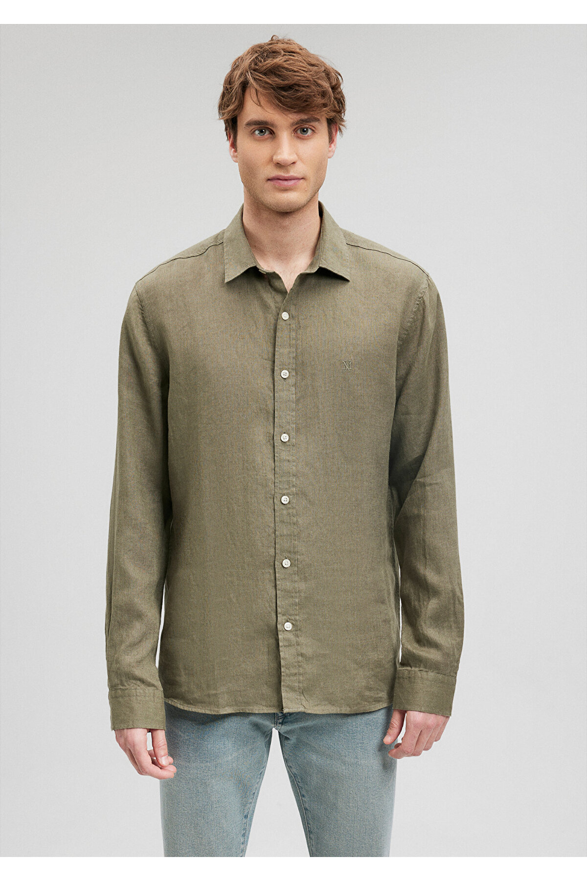 Mavi Haki Keten Gömlek Slim Fit / Dar Kesim 021190-86627 Fiyatı ...