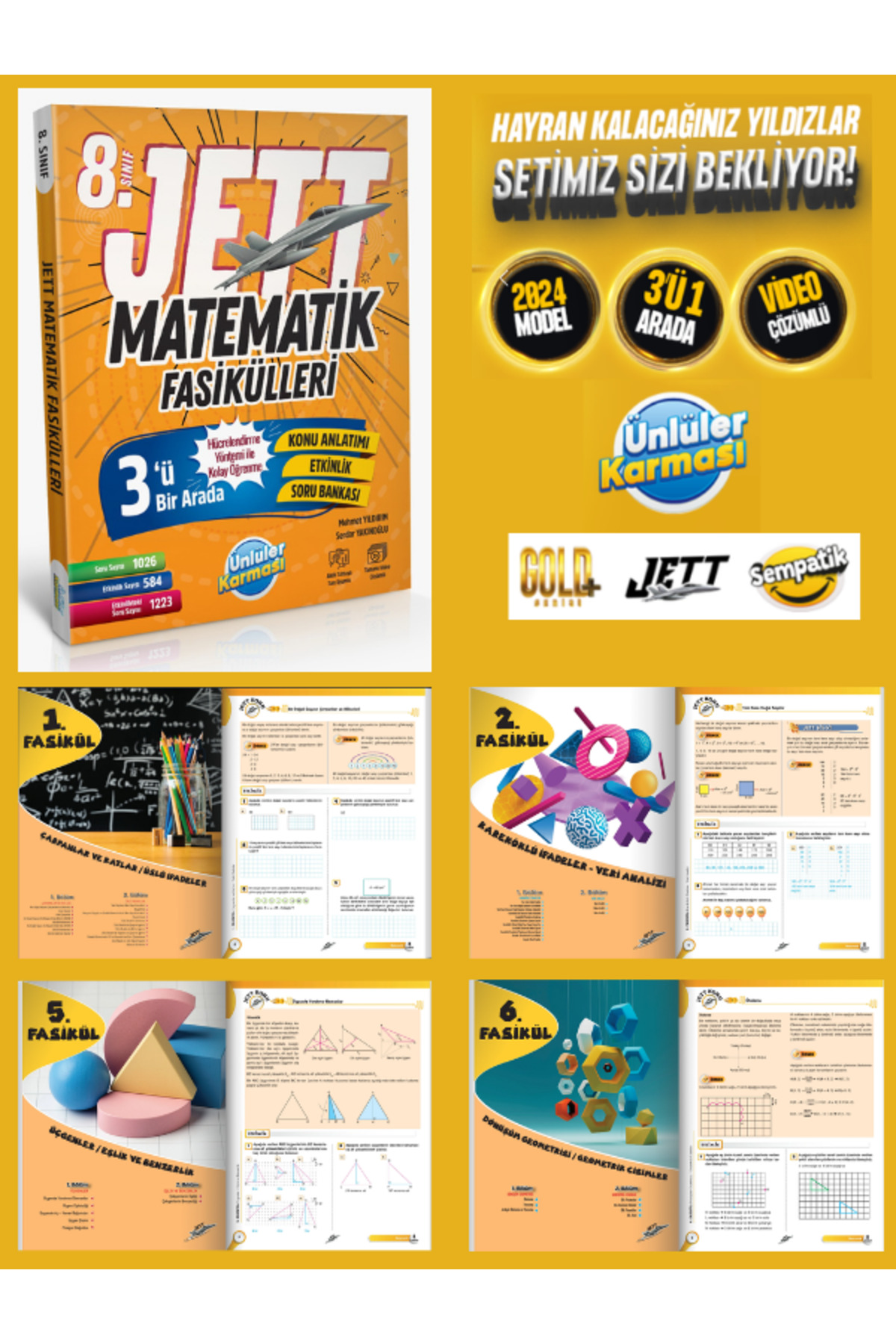 Ünlüler Karması 8. SINIF MATEMATİK (JETT-GOLD) 2'Lİ LGS SETİ Fiyatı ...