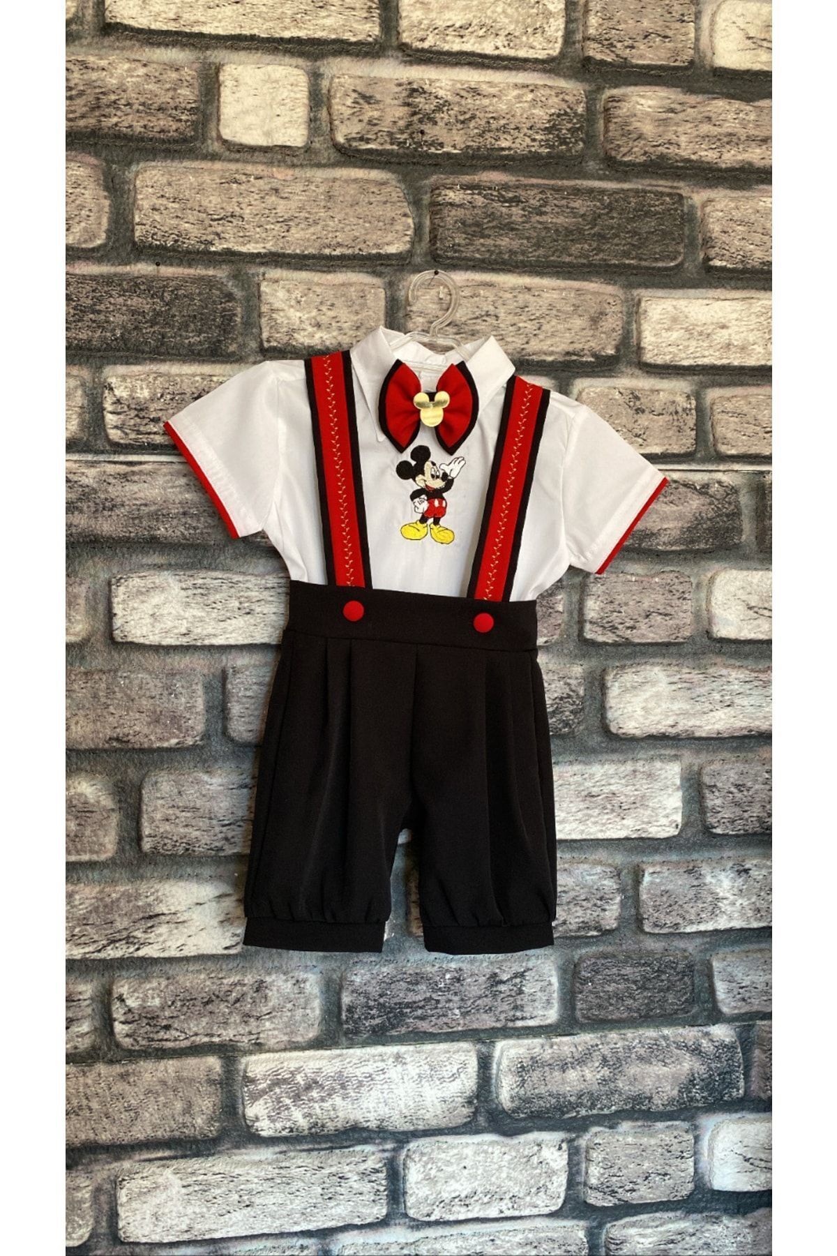 HOBİ Kırmızı Mickey Mouse Konsept Salopet Takım, şık ve rahat çocuk ...