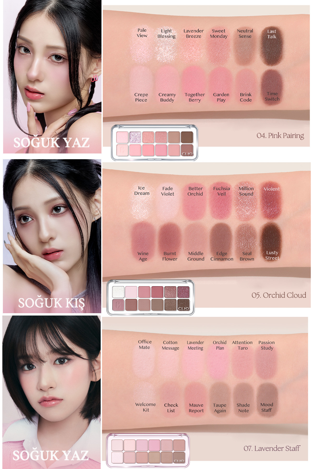 CLIO Hafif Dokulu Yoğun Renklere Sahip Göz Farı Paleti Clio Pro Eye ...