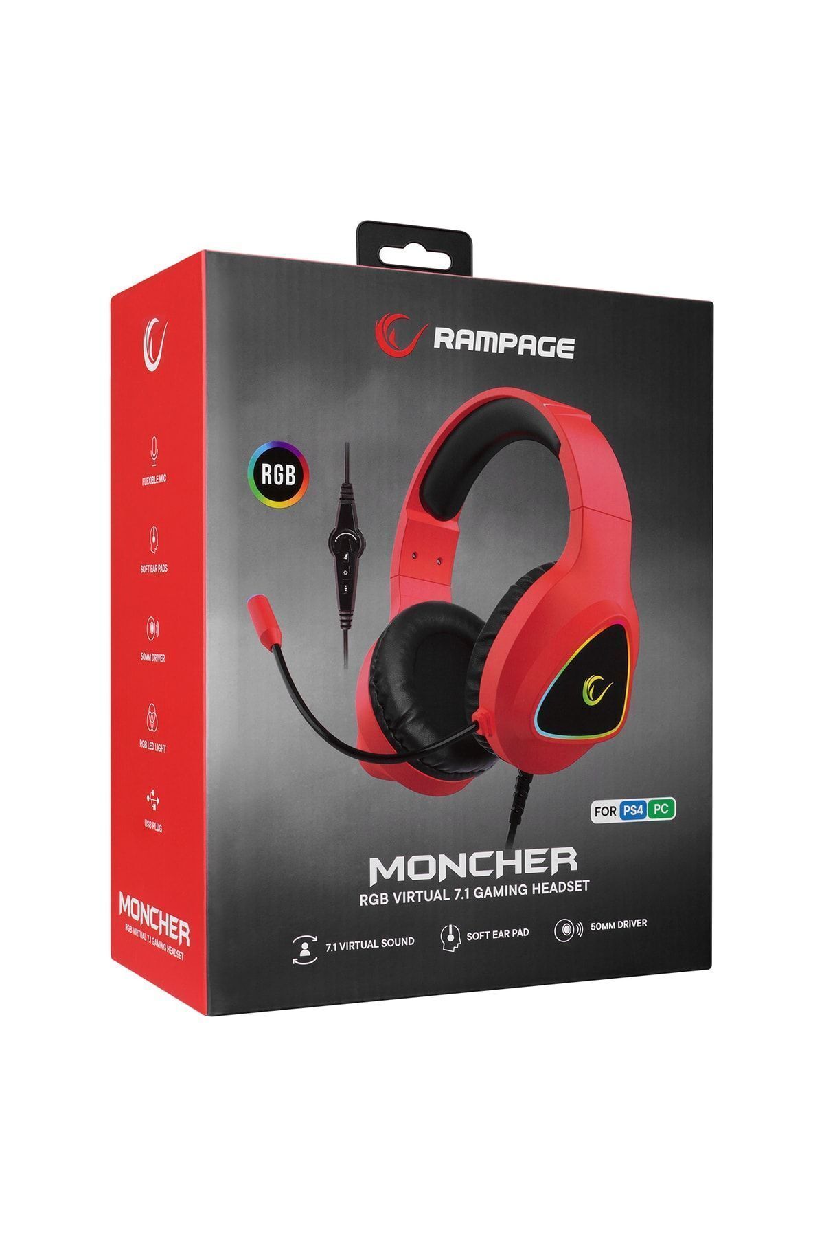 Rampage M7 Moncher Rgb Usb 7.1 Gaming Kulaklık Oyuncu Kulaklığı Ses ...