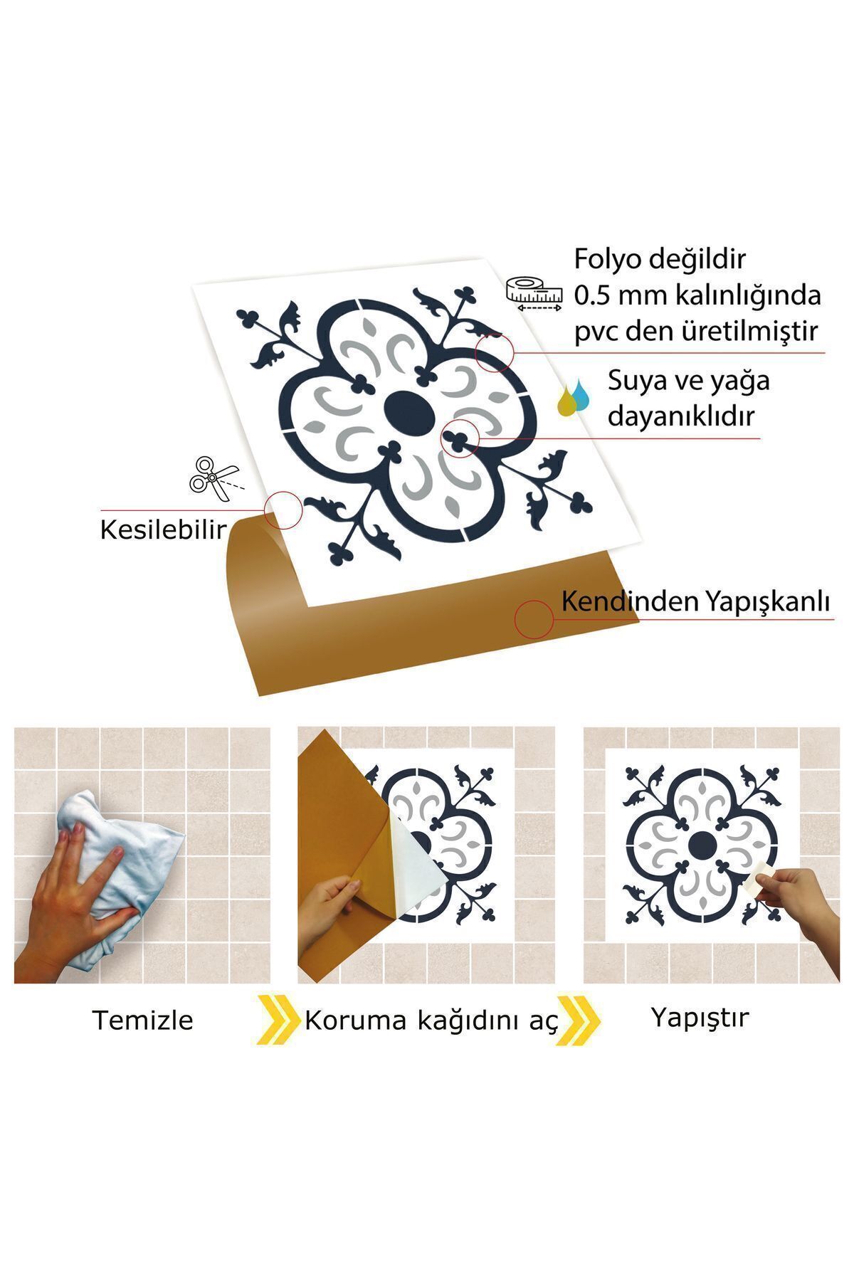 Tink Kendinden Yapışkanlı Solo Fas Pvc Karo 30x30 Cm (11 Adet) 1m2 ...