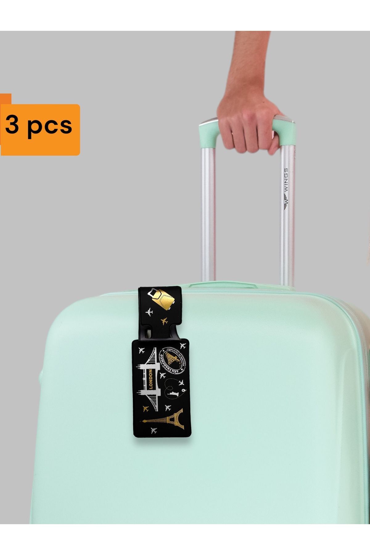 Gempo 3 Adet Vegan Deri Bavul Etiketliği Çanta Bagaj Askı Bavul Etiketi ...