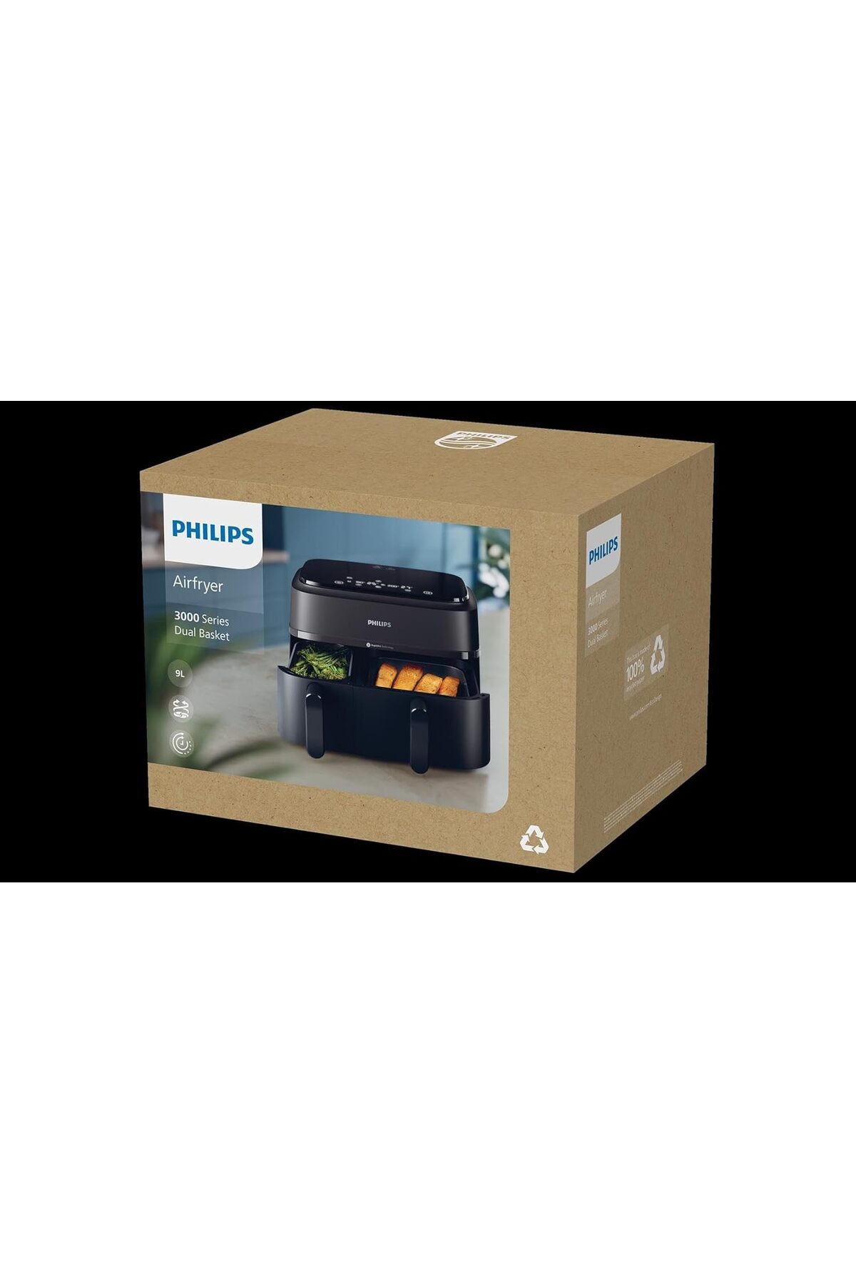 Philips YENİ SERİ NA350/00 Çift Hazneli Airfryer 3000 Serisi, 2 Hazneli ...