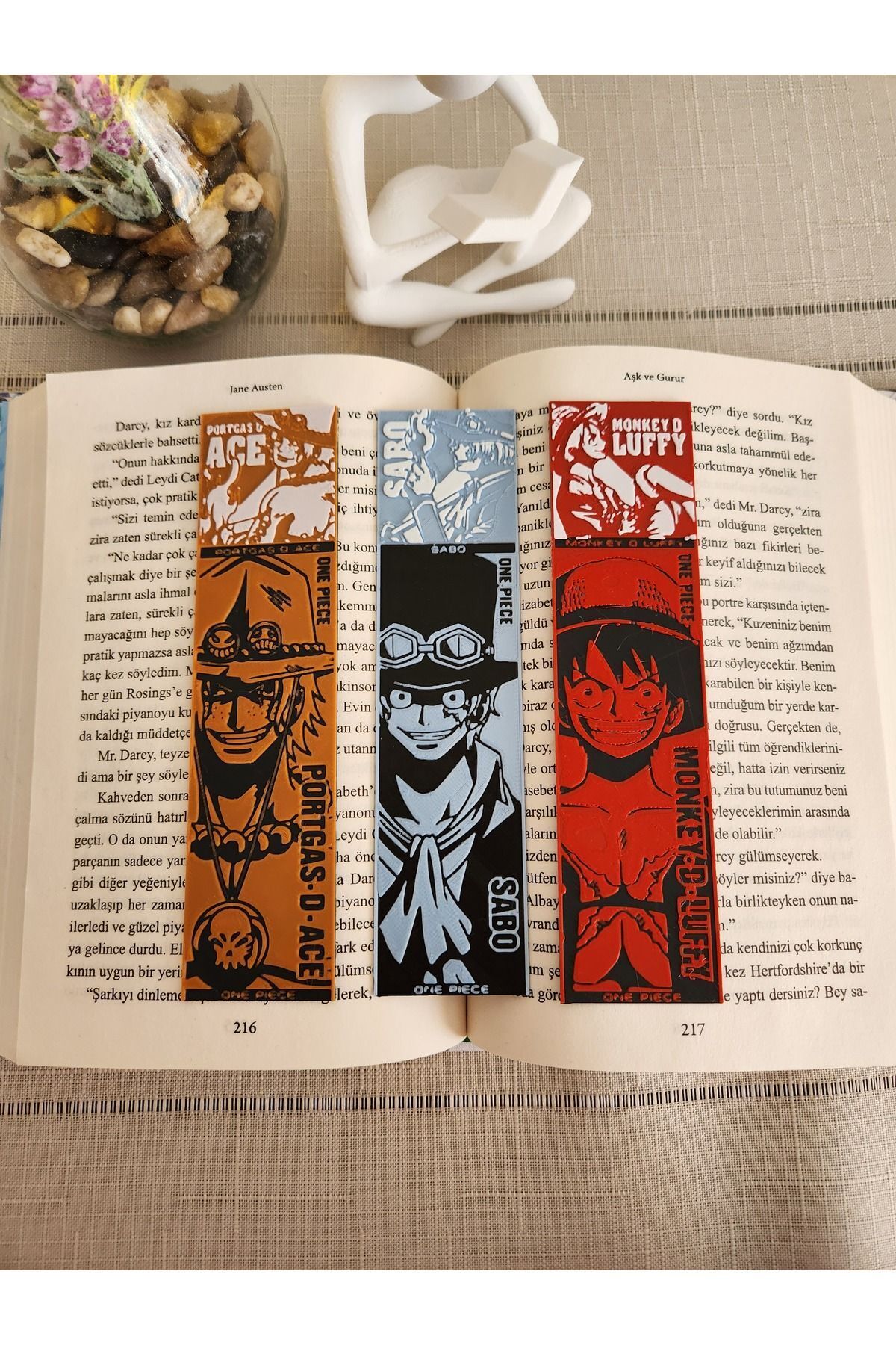 ALTINDAL Home 3'lü One Piece Manga Serisi Kabartmalı Kitap Ayracı Seti ...
