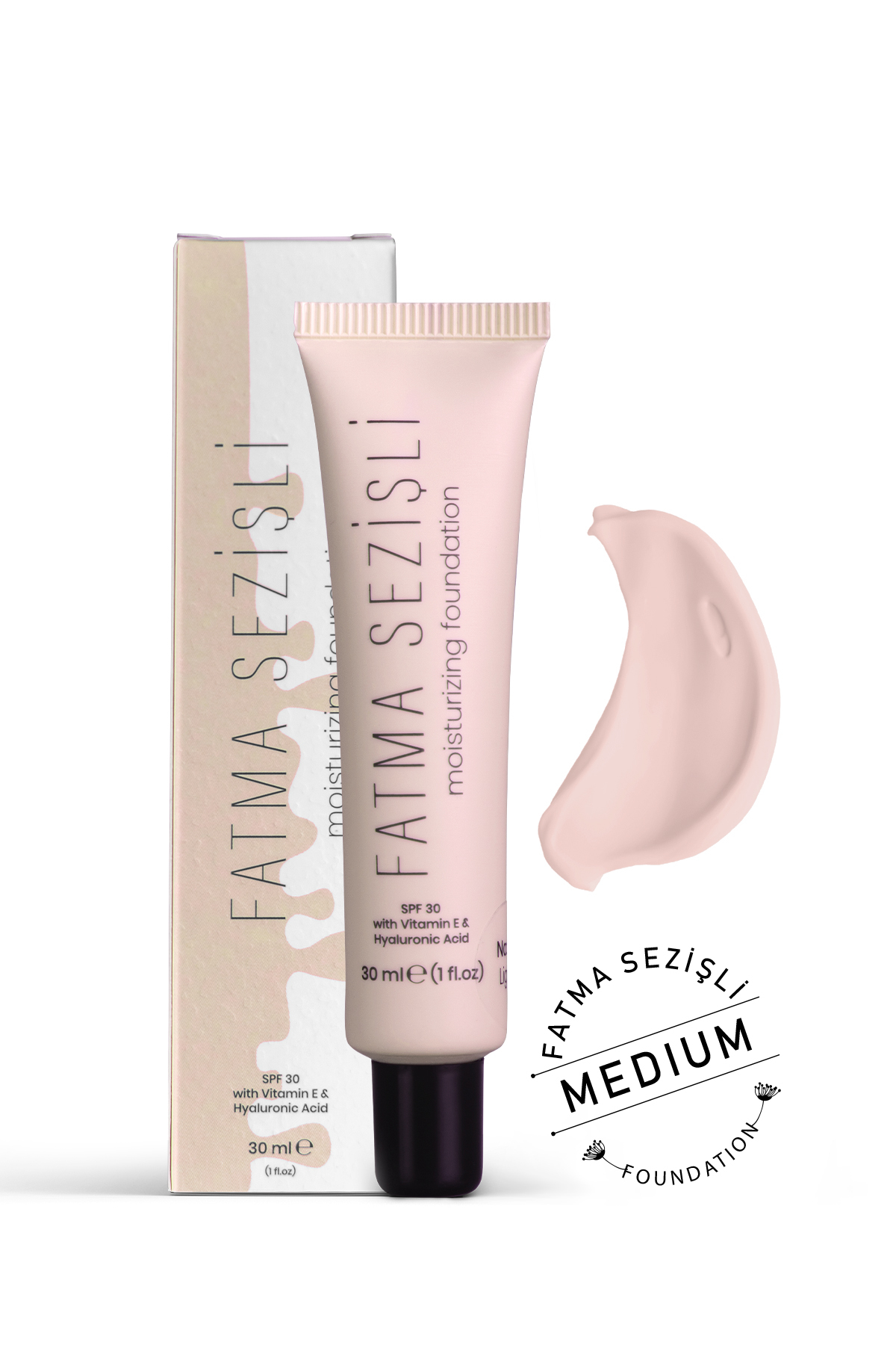 Fatma SEZİŞLİ Fondöten - Medium | SPF 30 | | Hyaluronik Asit & Vitamin E, Nemlendirici Etkili ...