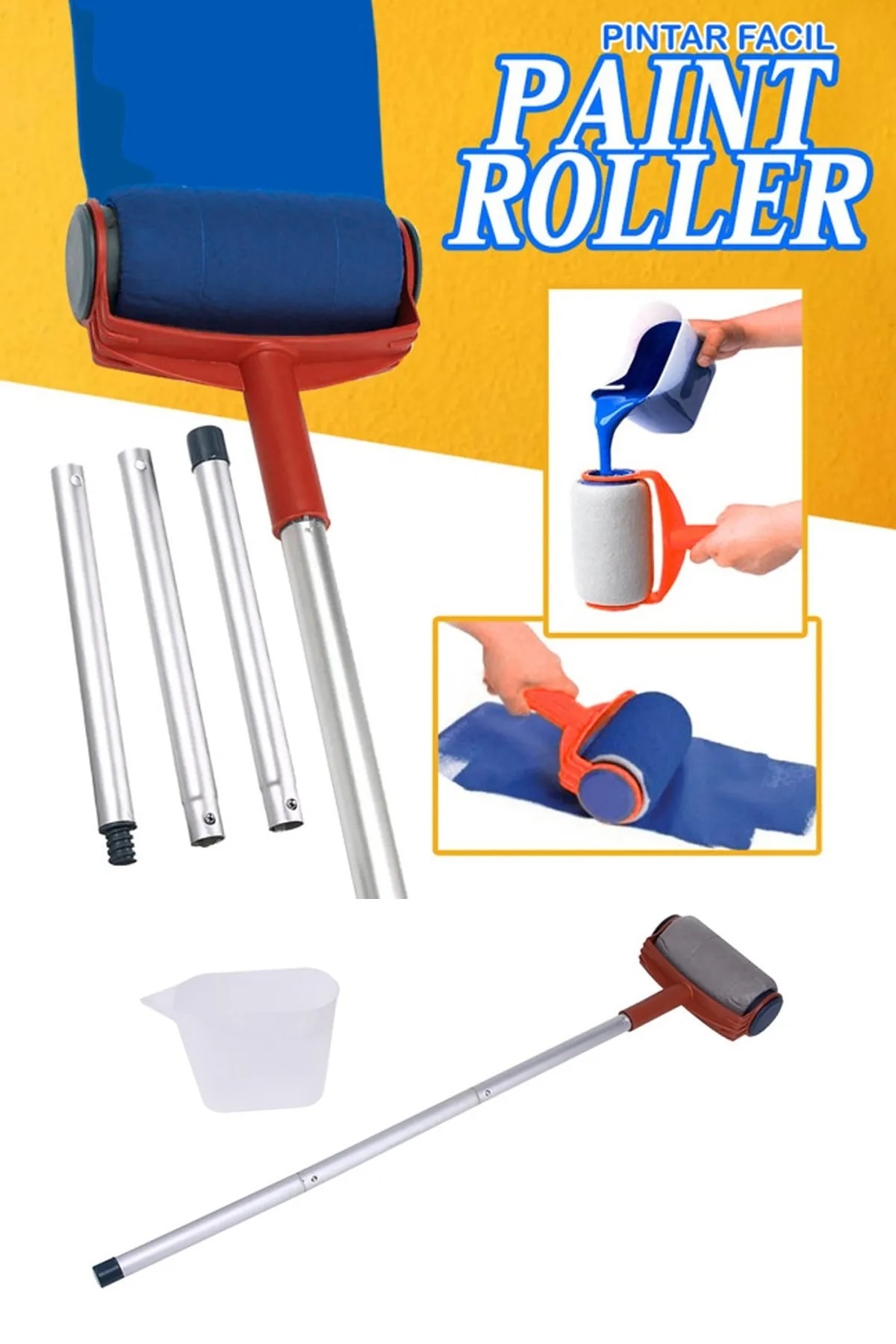 Xolo Plastik Boya Rulo Seti Sopalı Ölçü Kaplı Kolay Boya Badana Seti ...