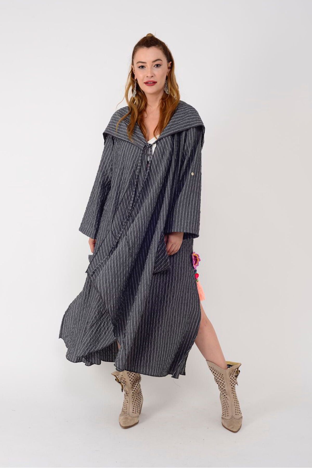 Genel Markalar ÇİZGİLİ CADI KAPŞONLU BOHEM ETNİK KAP - Fiyatı, Yorumları