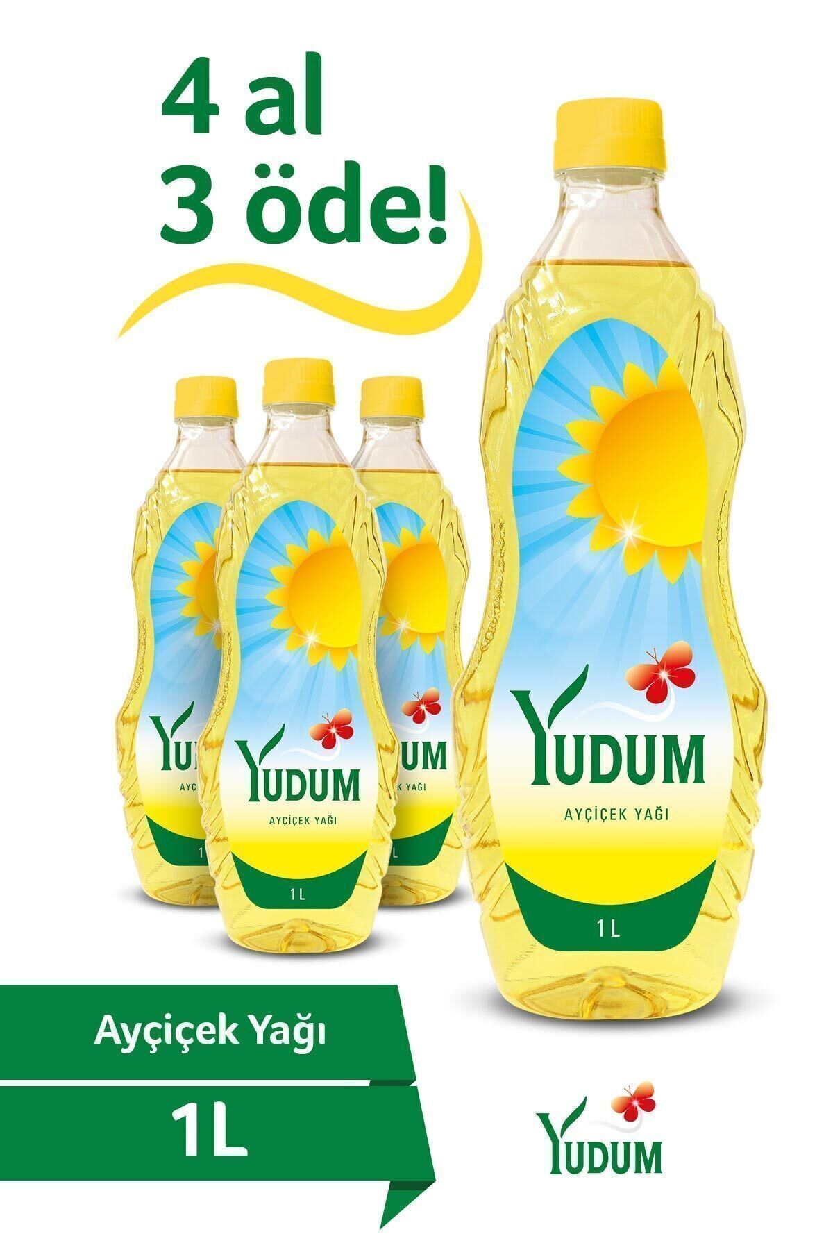 Yudum Ayçiçek Yağı 1 Lt 4 Al 3 Öde - Fiyatı, Yorumları