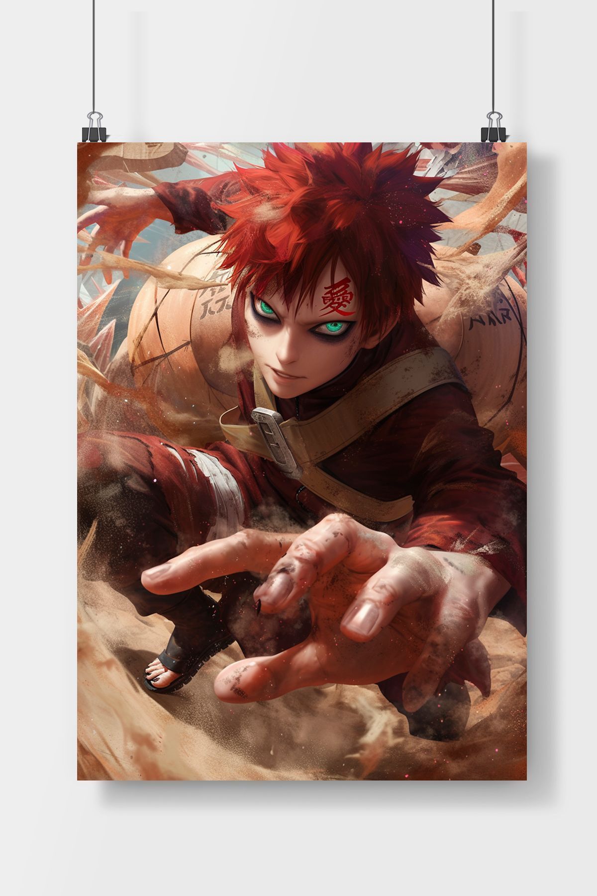 Luna Marissa Naruto Gaara Anime Poster Çerçevesiz Duvar Posteri ...