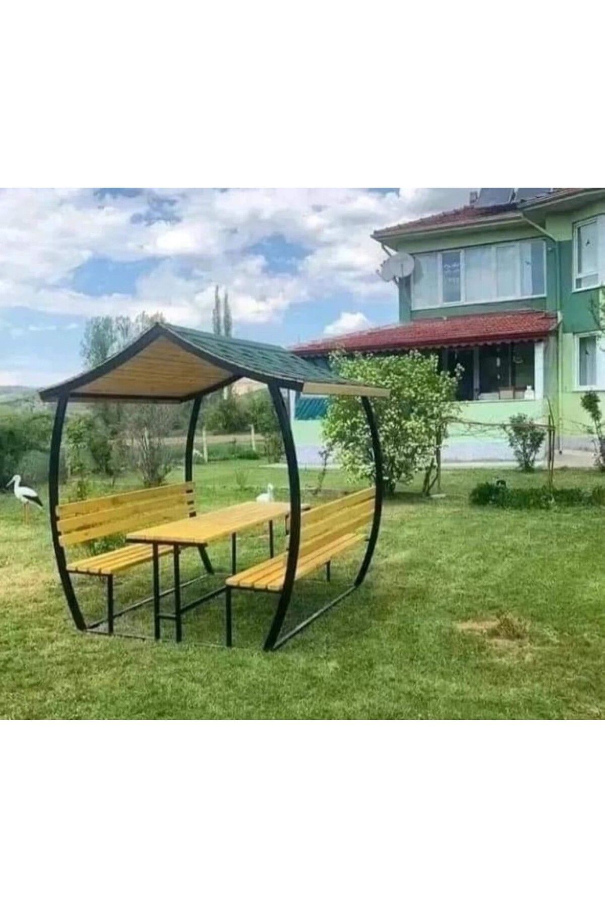 puhu aksesuar Japon Çatı Model Bahçe Masası Ahşap Kamelya/çardak Piknik ...
