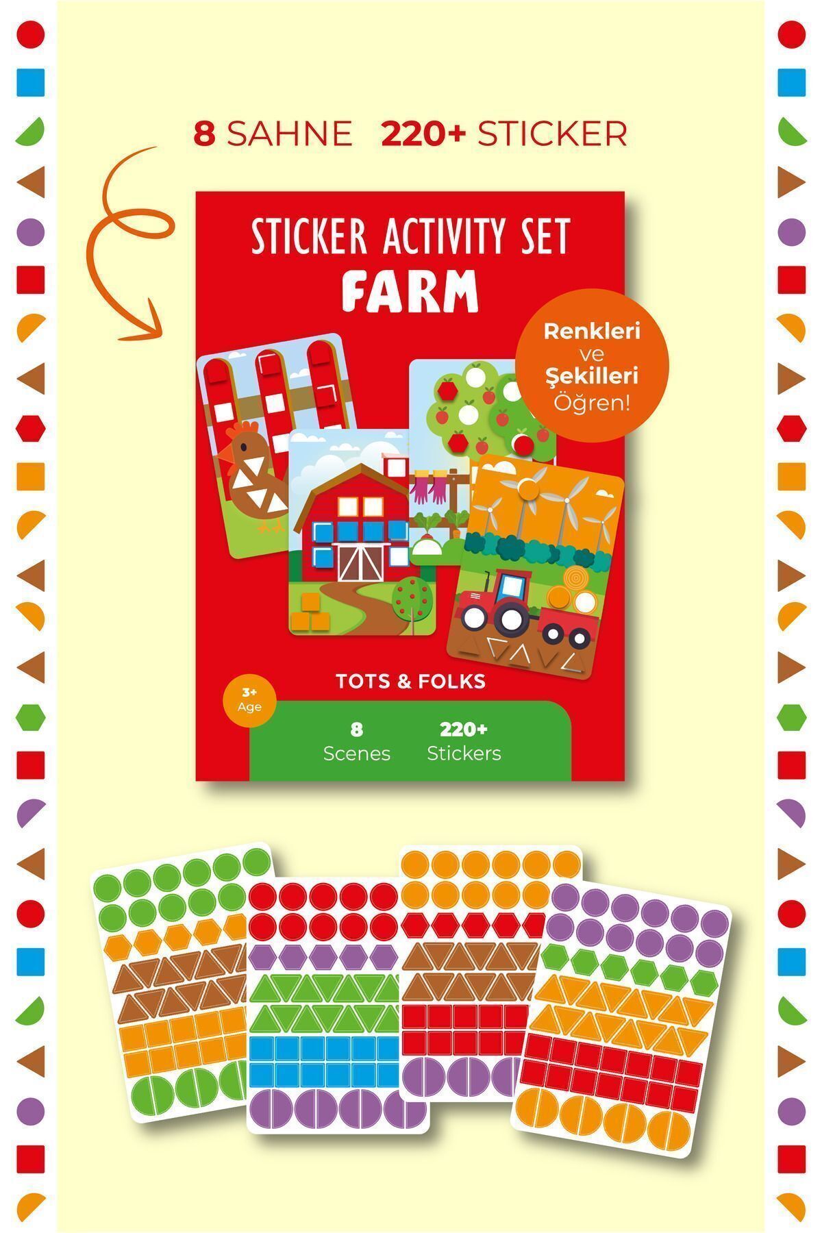 TOTS & FOLKS Farm Sticker Activity Set, Dikkati Güçlendirme Çiftlik ...