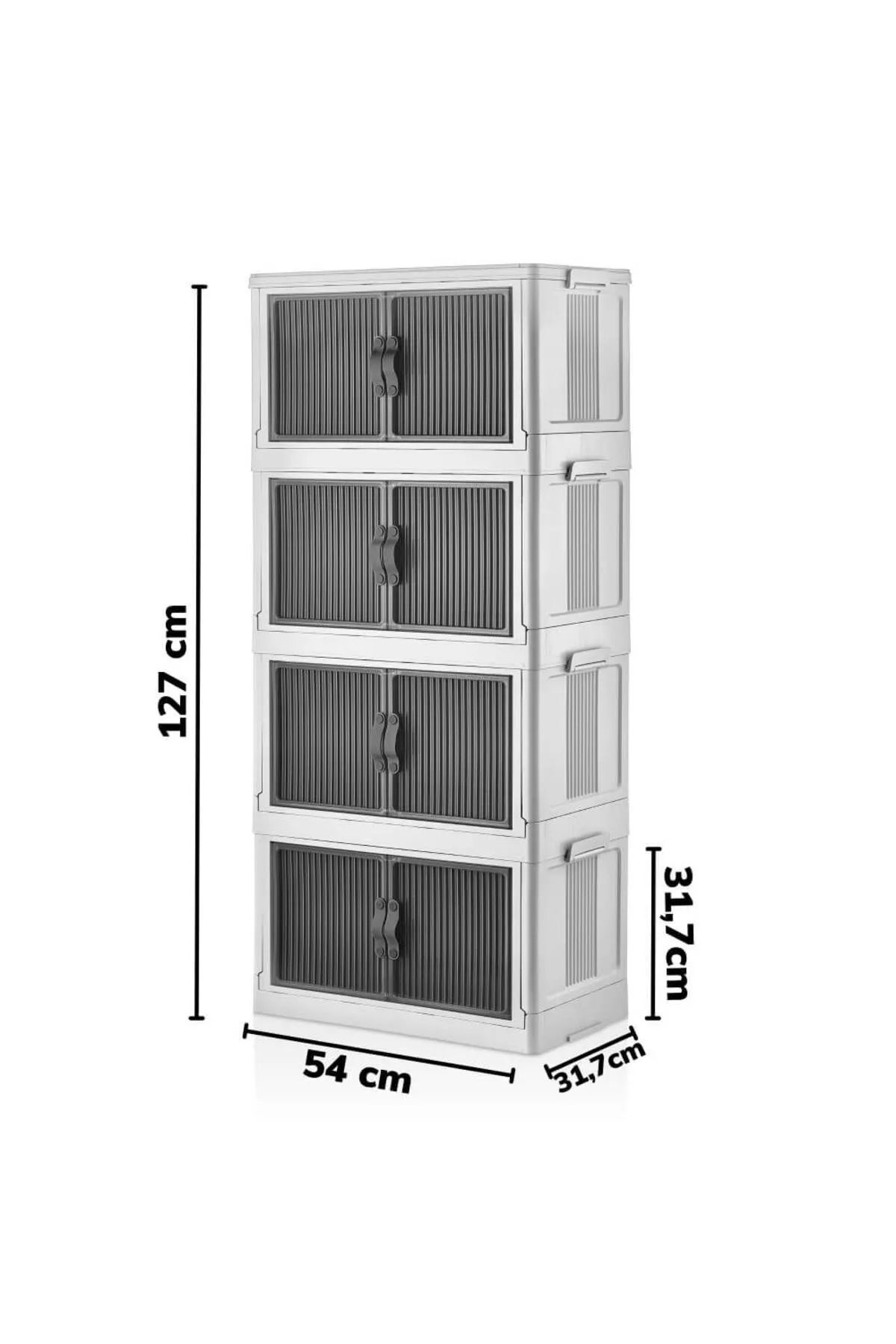 MCK Plus 4 Katlı Portatif Katlanır Dolap , Depolama,saklama Dolabı, Çok ...