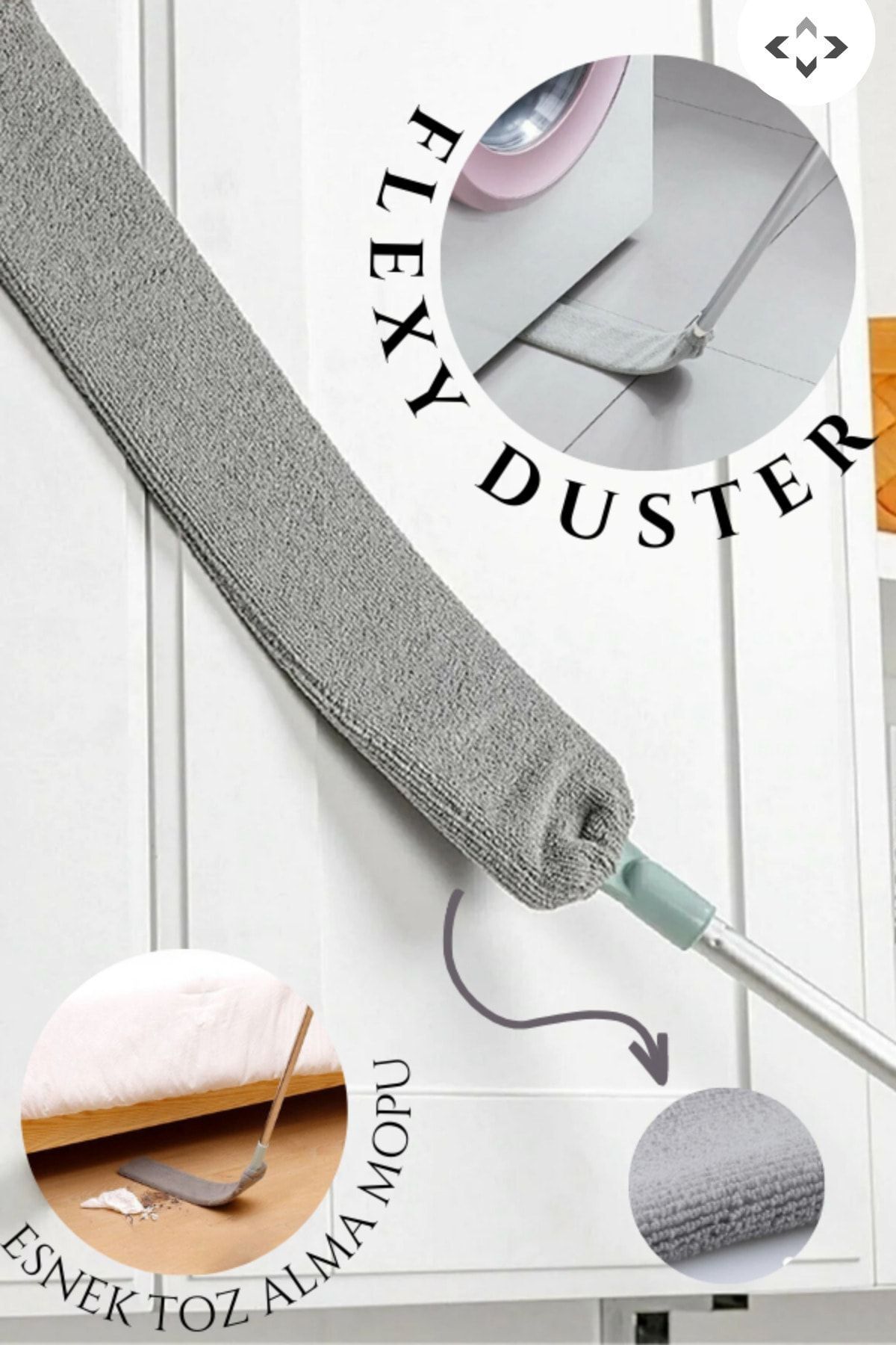 LİGROUND Flexy Duster Esnek Toz Alma Mopu - Yıkanabilir Mikrofiber Mop ...