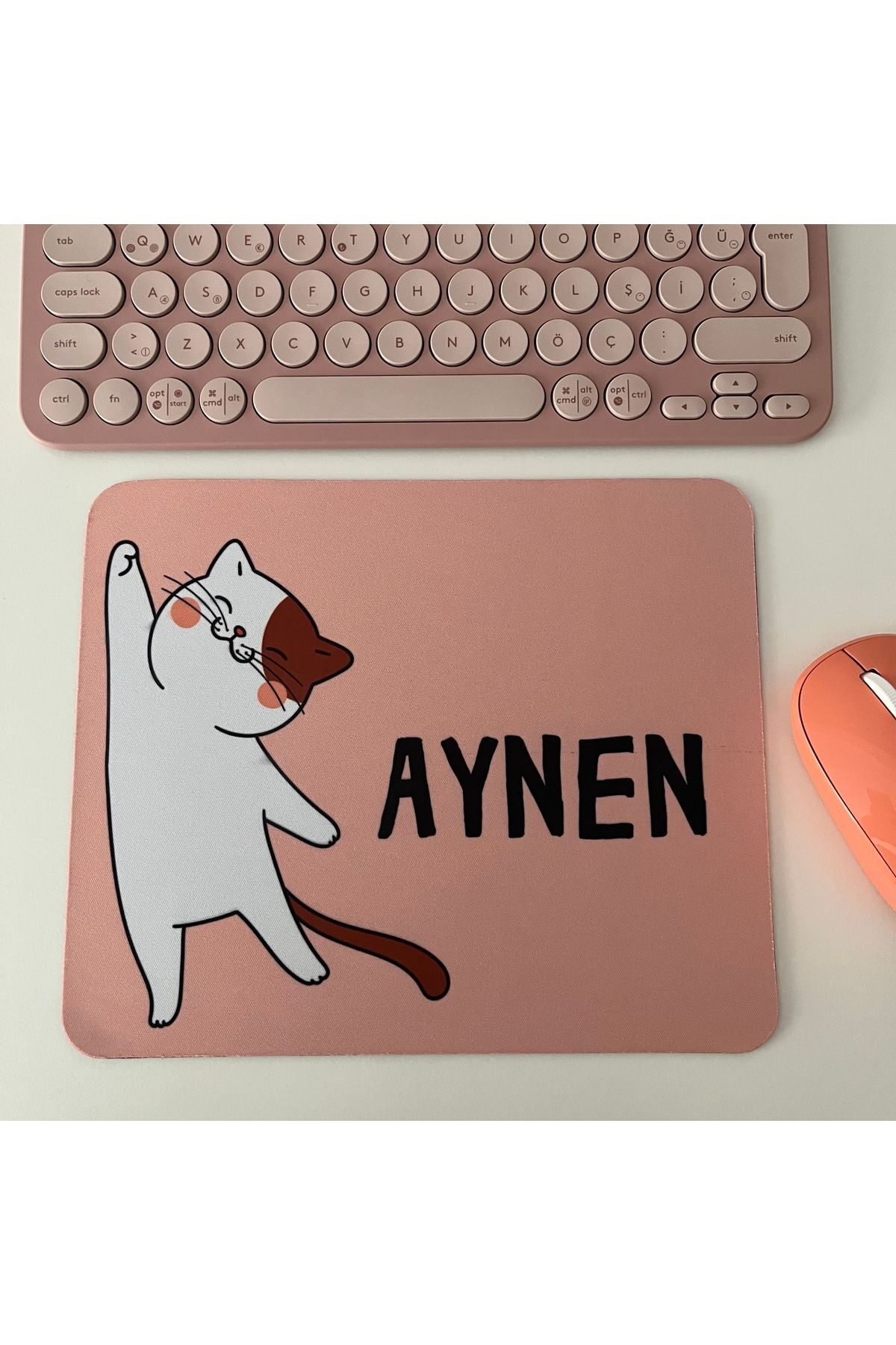Duxy Sevimli Kedi Mouse Pad, 21x17 cm, Kaymaz Taban, Ev, Ofis ve Oyun ...