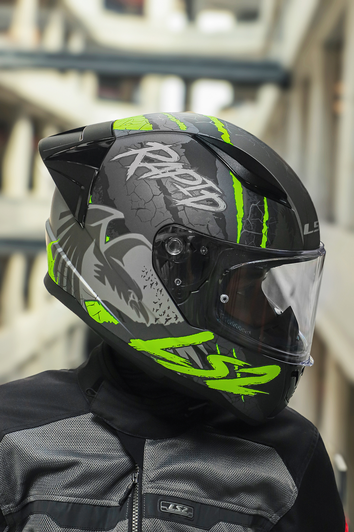 LS2 Rapıd 2 Race Raven Mat Siyah-gri-neon Sarı Kask - Fiyatı, Yorumları