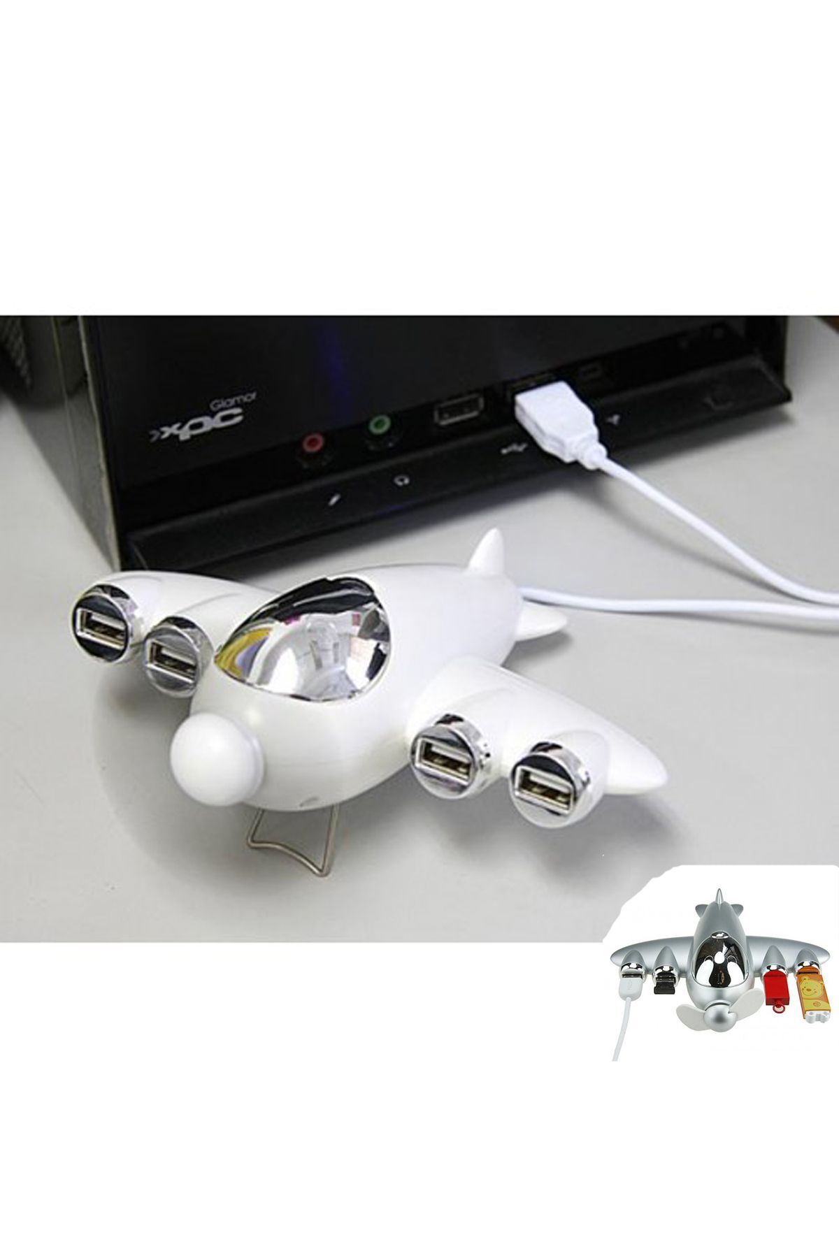 Paras Ticaret Mini Uçak Fan Masa vb. Üstü 4 Girişli Usb Çoklayıcı ...
