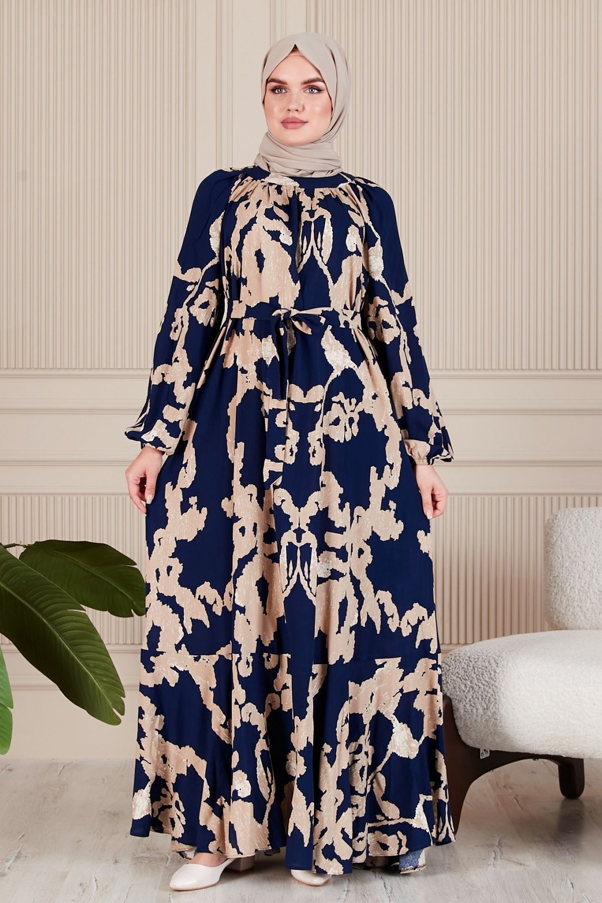 fistan Viscose Hijab Dress - Flounce Skirt, Raglan Sleeve Prayer Dress ...