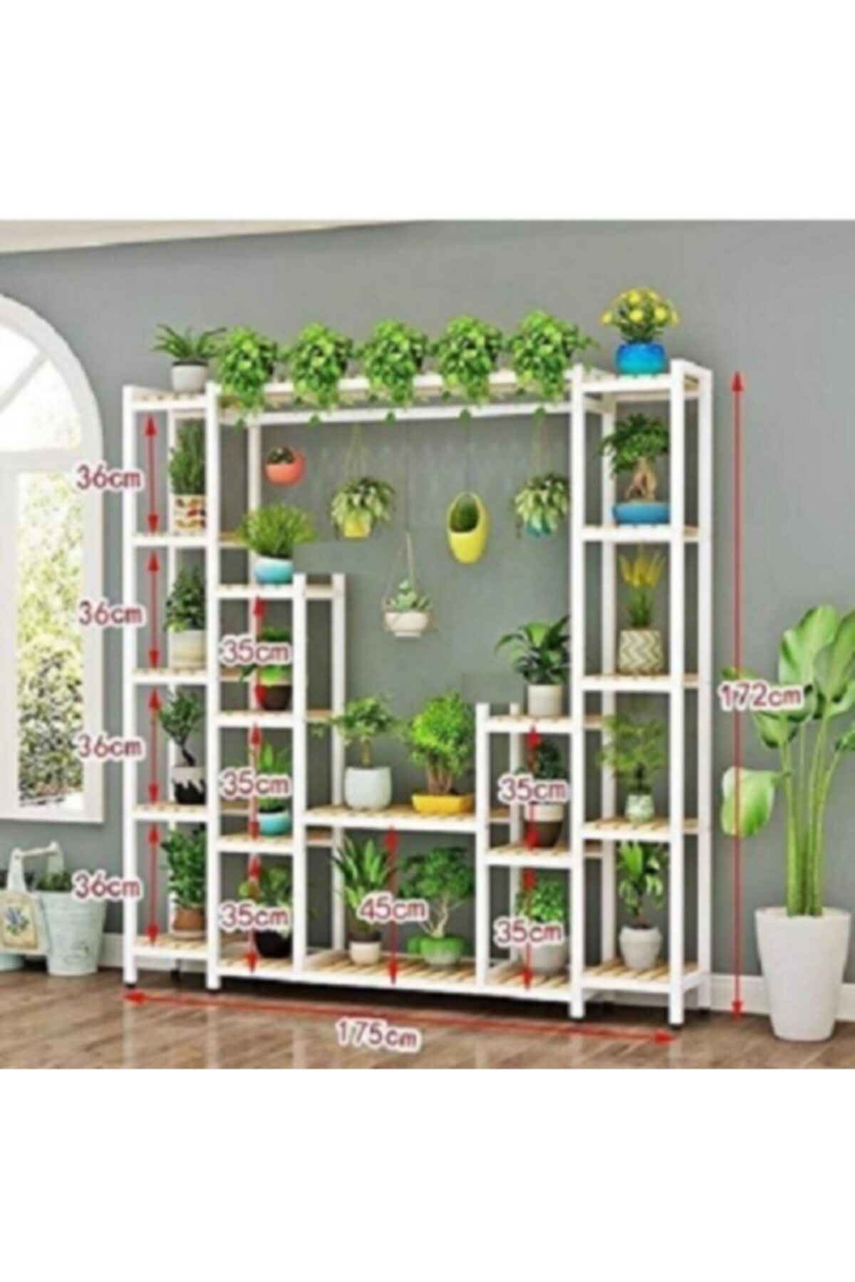 DEMBEY AHŞAP ATÖLYE Ahşap Saksılık Duvar Rafi Çiçeklik Saksılık Büyük ...