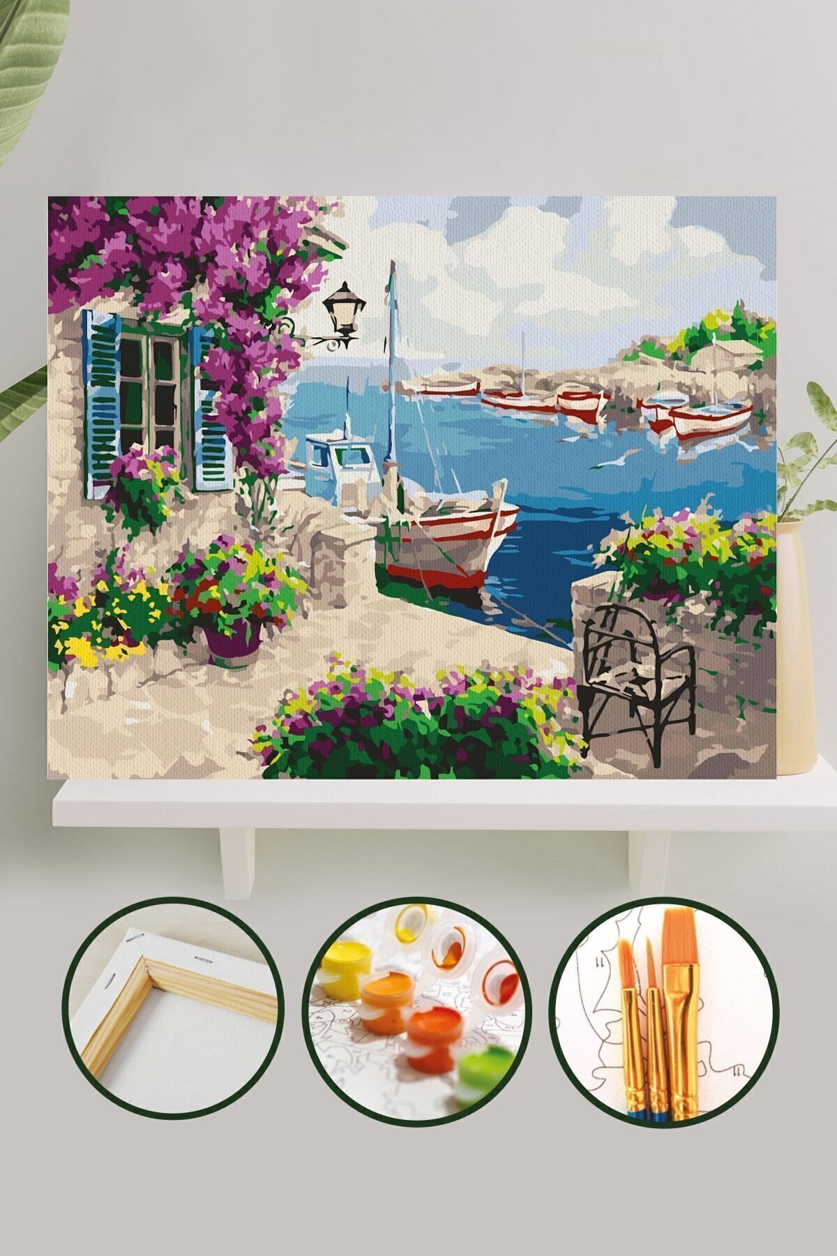 Palmiye Hobi Sanat Kırtasiye Sayılarla Boyama Tuval Seti Fırça Boya ...