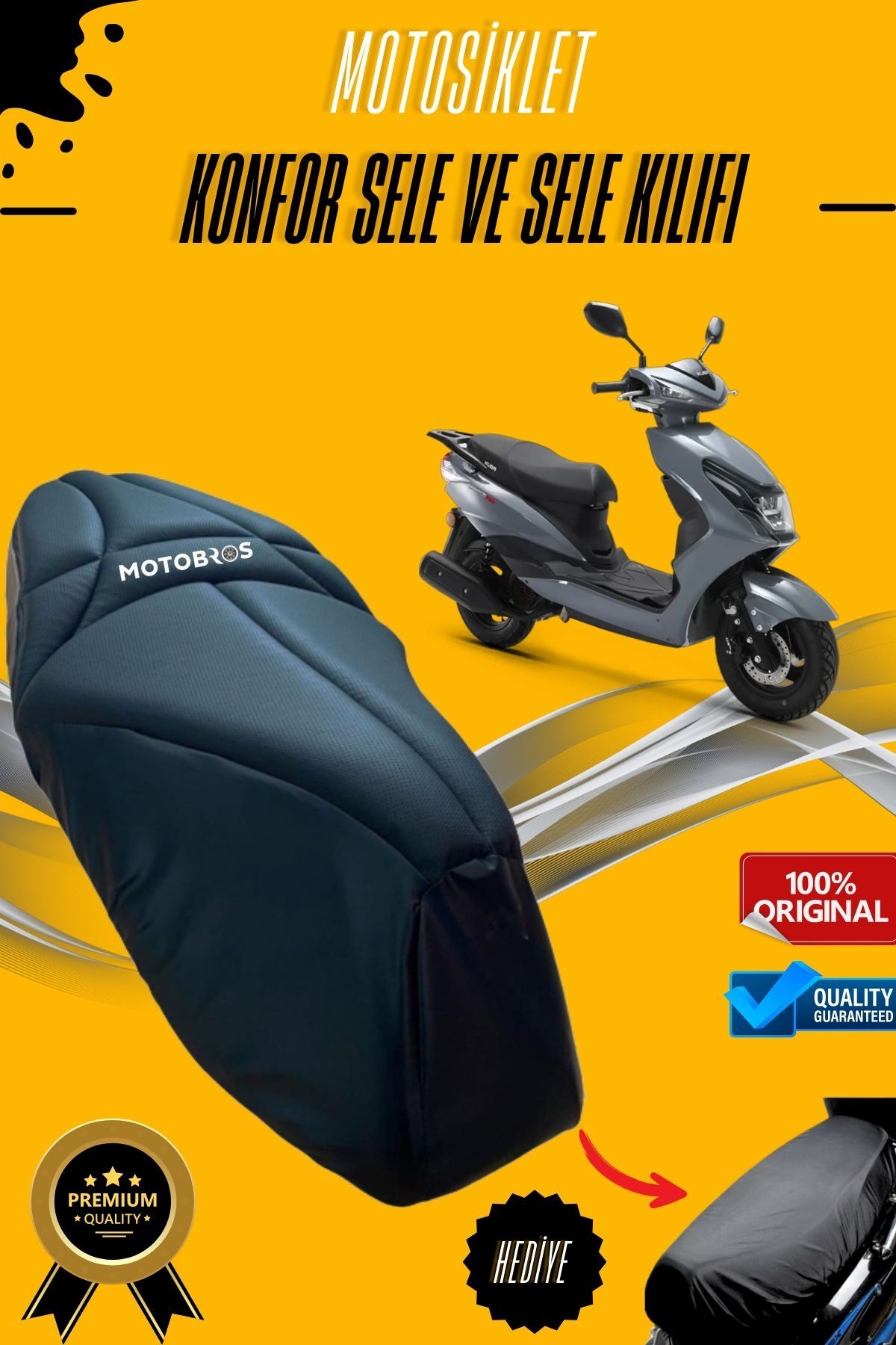 Motobros KUBA SPACE 50 / 50 PRO Konfor Sele Ve Sele Kılıfı Visco Sünger ...