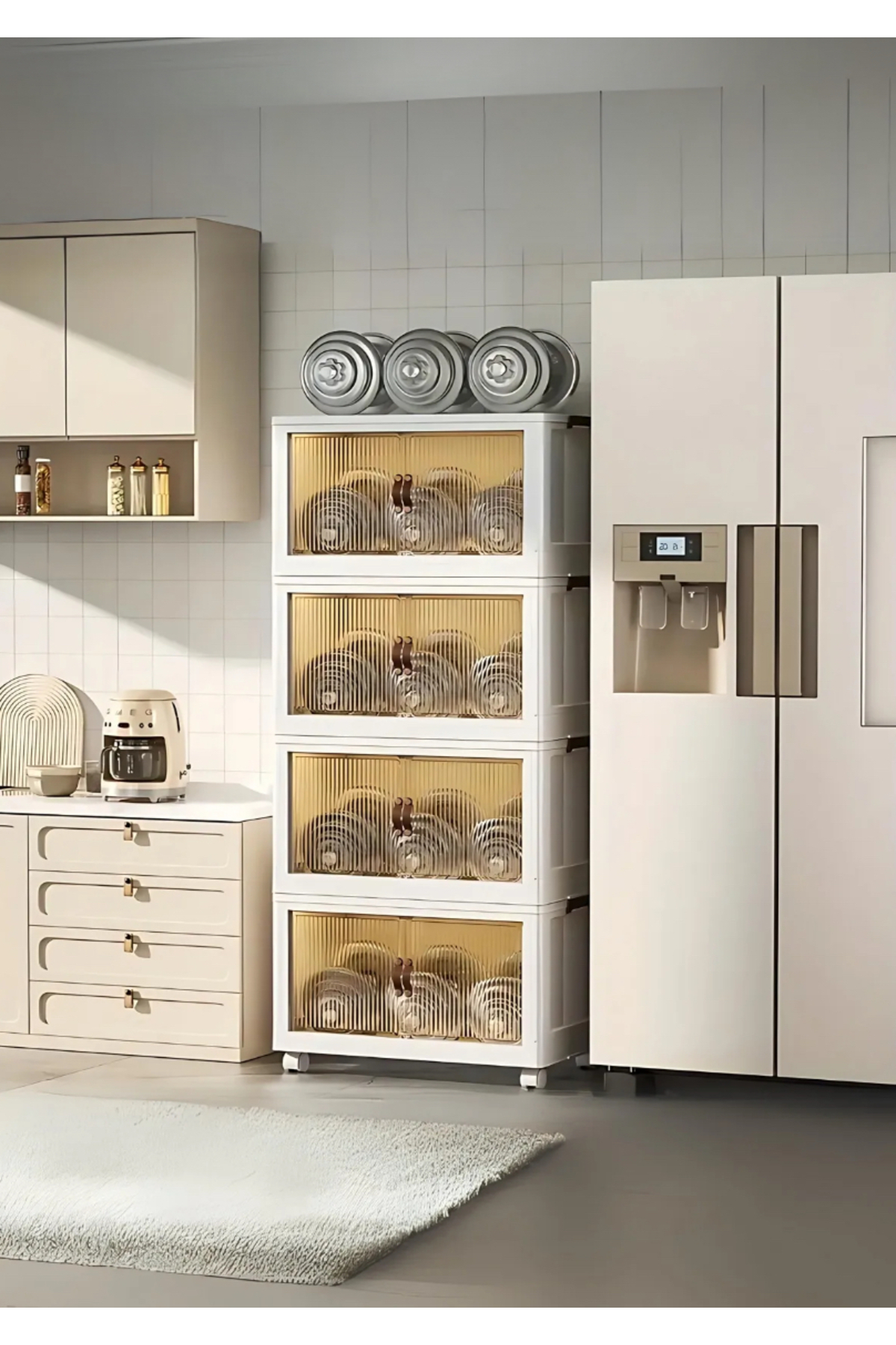 MCK Plus 4 Katlı Portatif Katlanır Dolap , Depolama,saklama Dolabı, Çok ...