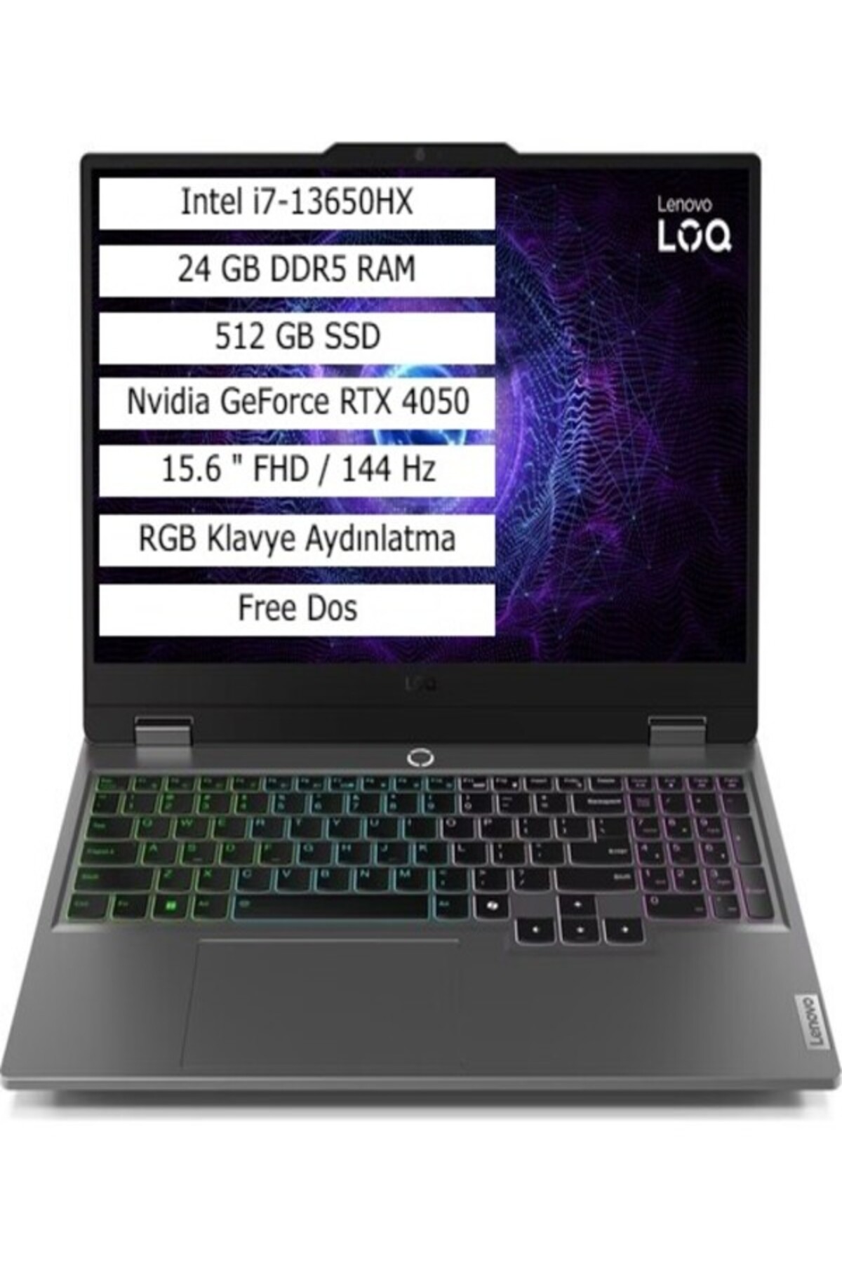 LENOVO LOQ 15IRX9 83DV00G7TR02 i7-13650HX 24G 512G SSD RTX4050 6G 15.6 FreeDos Fiyatı, Yorumları ...