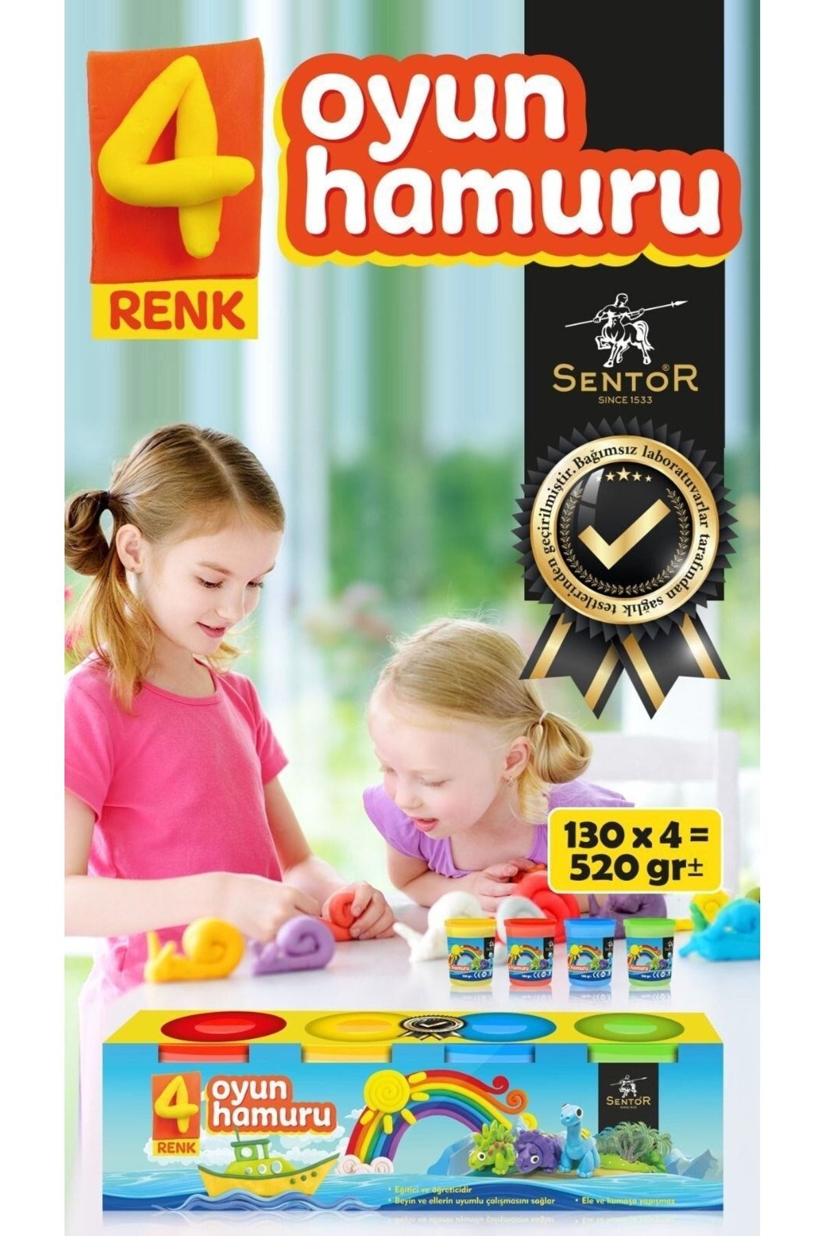 Sentor 4 Renk Oyun Hamuru (130x4= 520 G.) Fiyatı, Yorumları - Trendyol