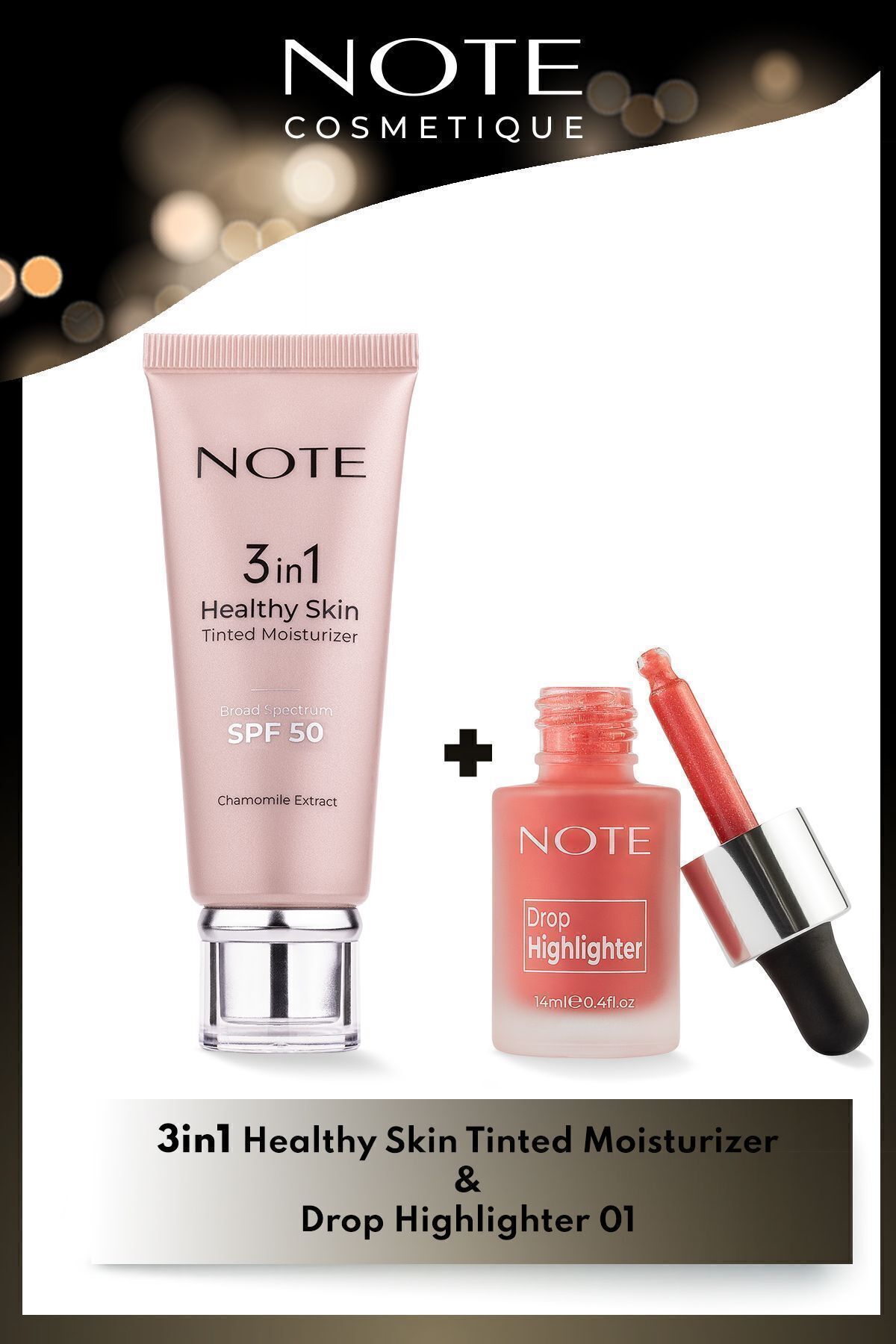 Note Cosmetics 3 In 1 Tinted Ton Eşitleyici 50 Spf Krem & Drop ...