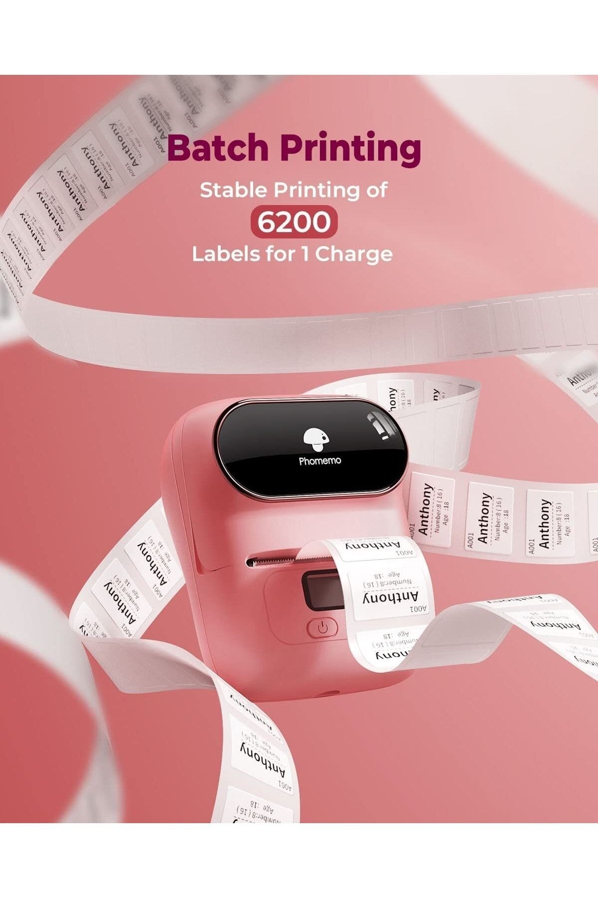Phomemo M110 Etiket Makinesi Kablosuz Taşınabilir Pembe Android, Ios Ve Pc Uyumlu, Türkiye ...