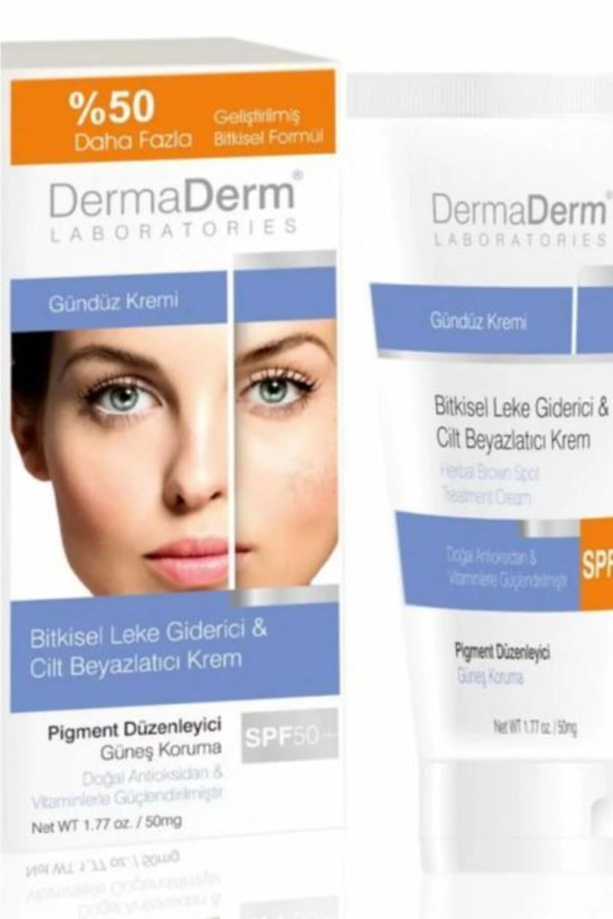 DermaDerm Dermaderm Leke & Cilt Beyazlatıcı Krem Spf50+ Gündüz 100 G ...